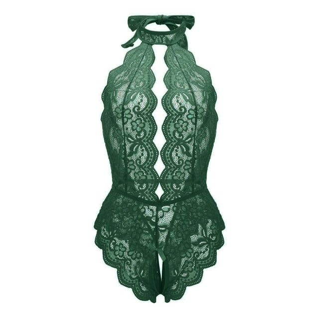 Teddy Corset Lingerie Set Lace Teddies One Piece Cutout Lingerie for Women Crotchless Sexy ...