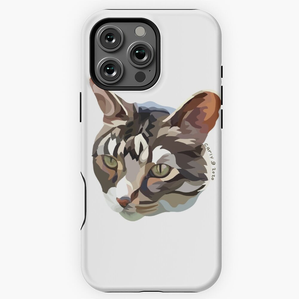 Teddy Cute Tabby Cat Artistic Portrait Art Phone Case for iPhone 17 ...
