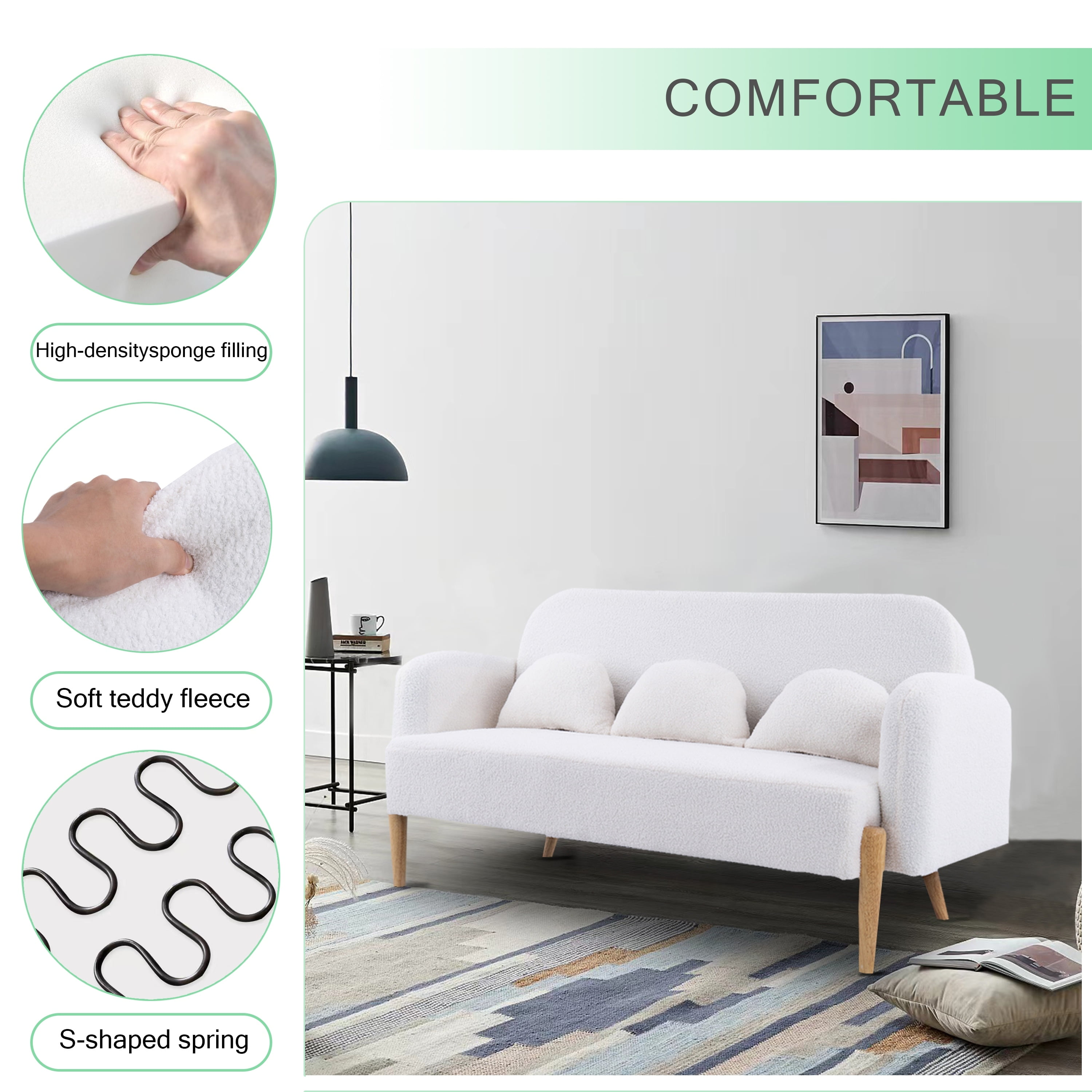 Teddy Deep Seat Chaise Lounge Loveseat Recessed Seat Settee Bench Light ...