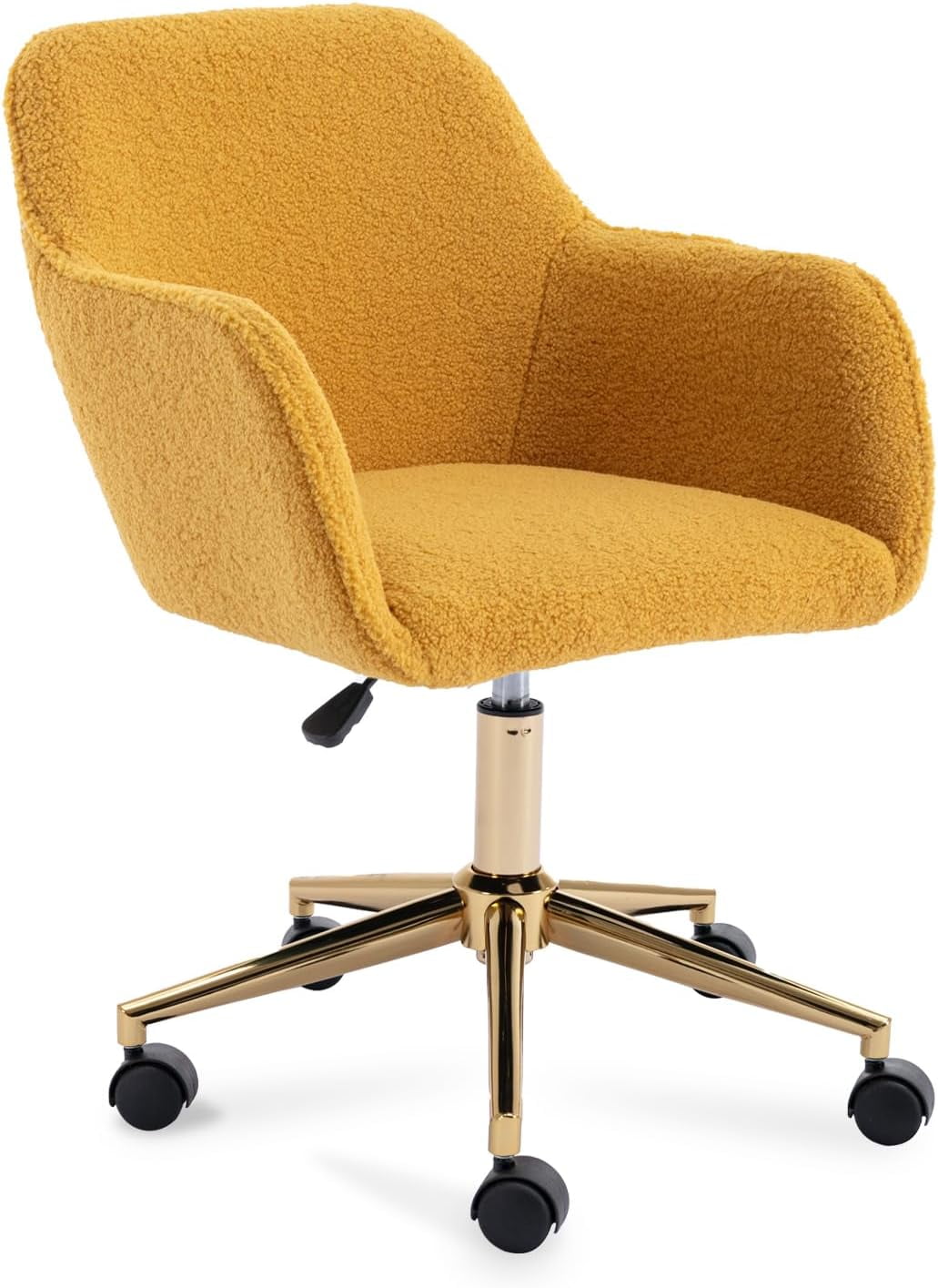 Teddy Fabric Home Office Chair, Cute Swivel Desk Chair with Wheels ...