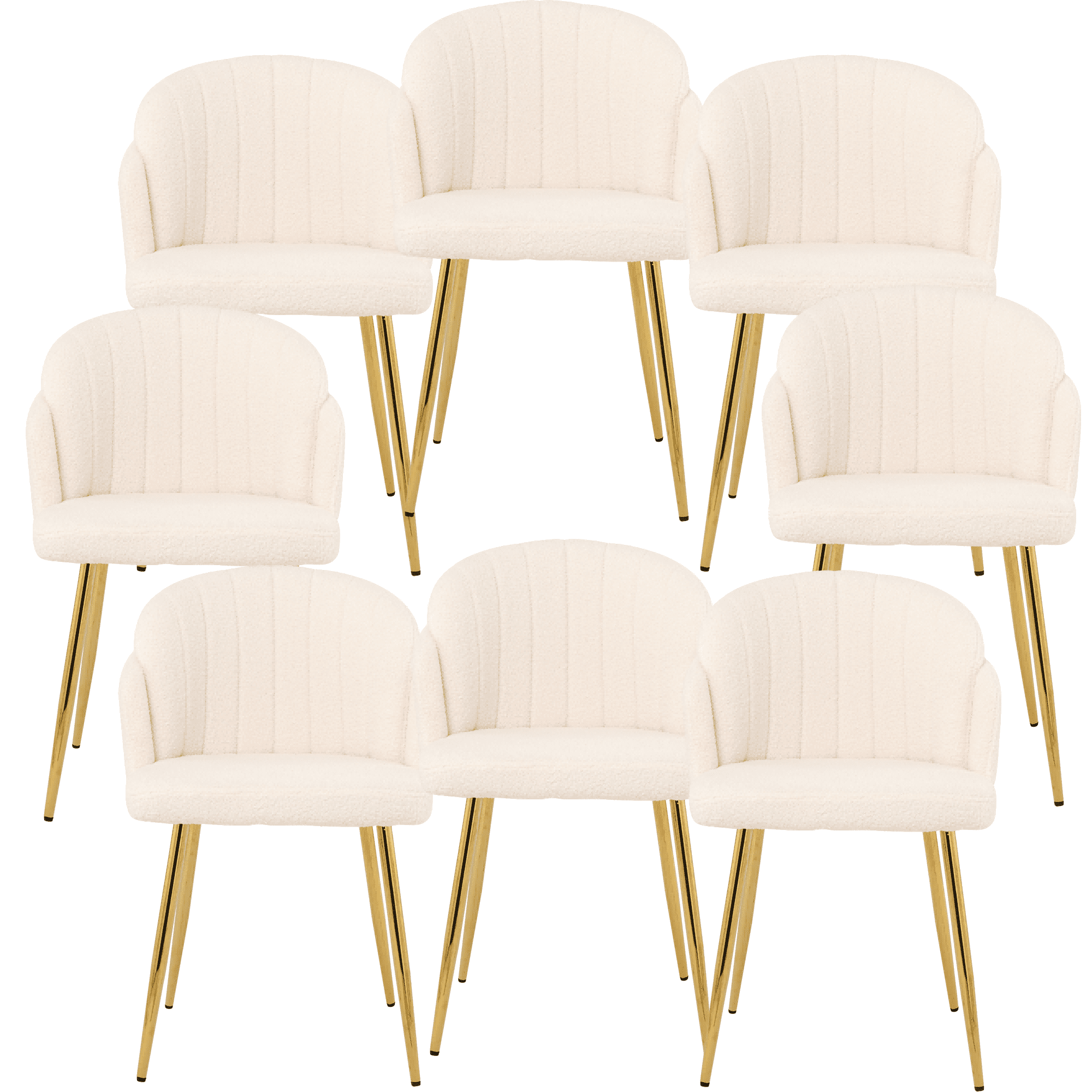 Teddy Fleece Dressing Chair, Modern Dining Chair with Golden Metal Legs ...