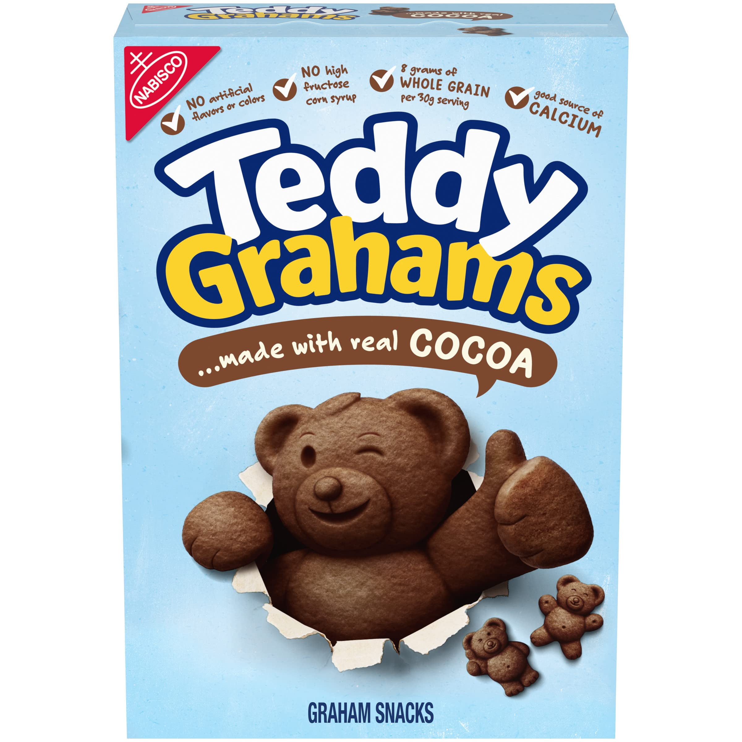 Teddy Grahams Chocolate Graham AIF4 Snacks, 10 oz - Walmart.com