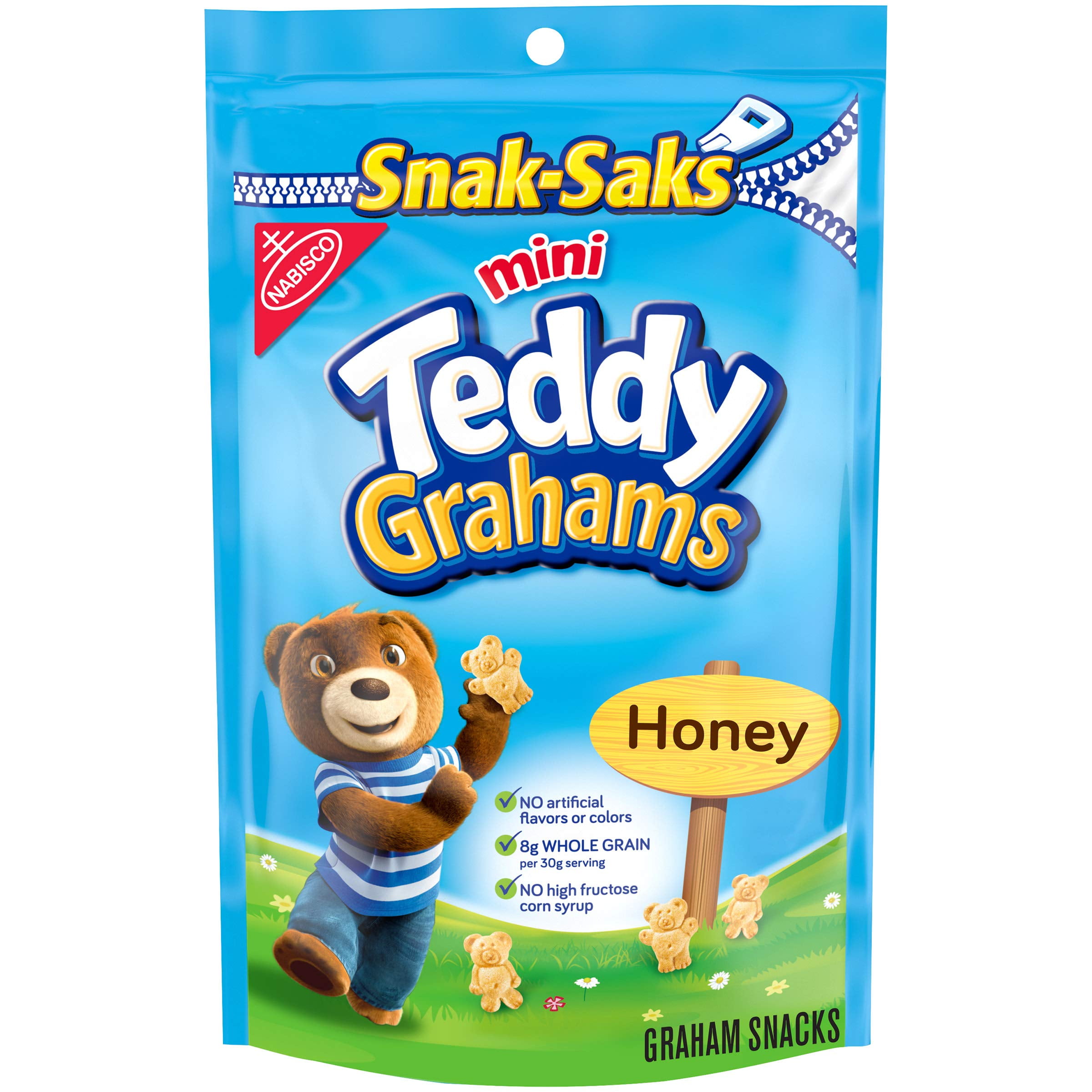 Teddy Grahams Honey Graham MMF7 Snacks, 1- 8oz bag - Walmart.com
