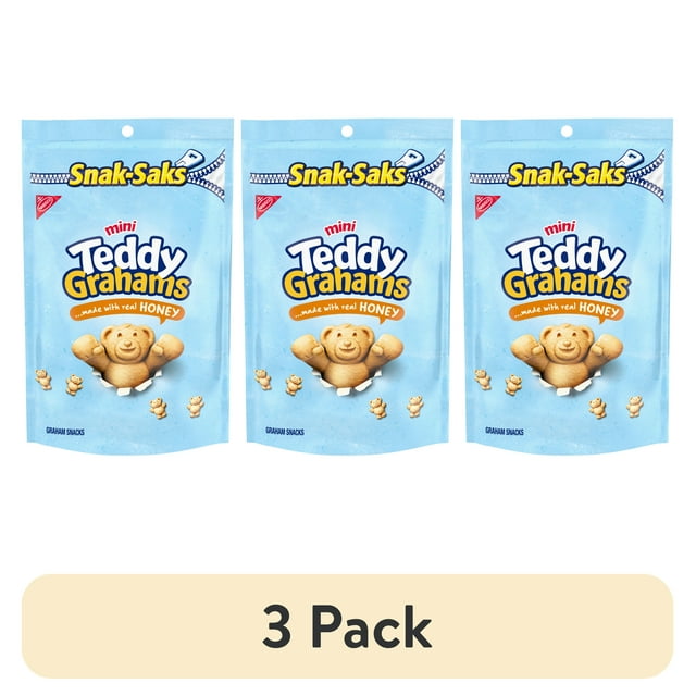 (3 pack) Teddy Grahams Honey Graham Snacks, 8 oz - Walmart.com