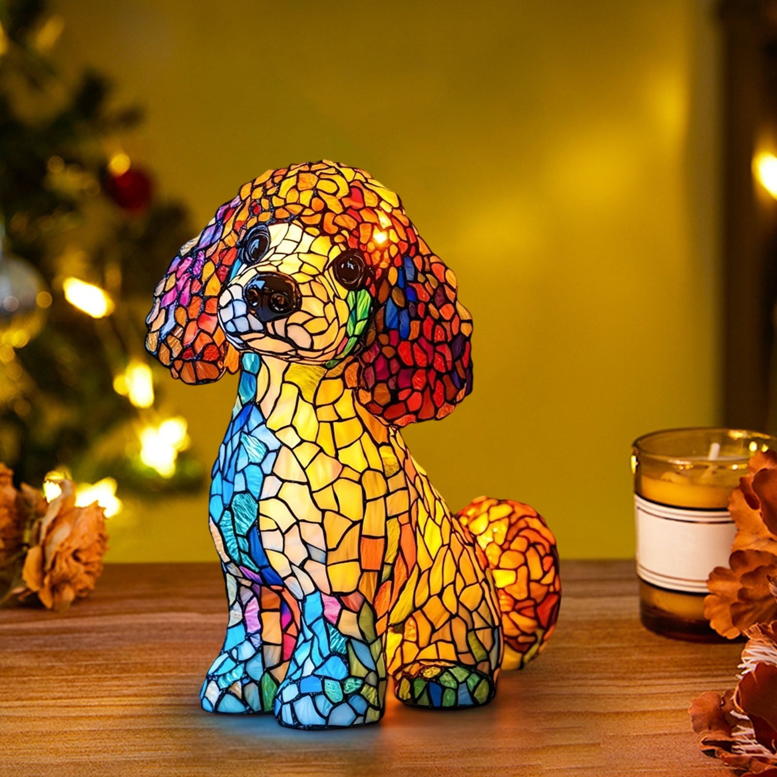 Teddy Lamp, Dog Series Art Night Light, Colorful Pet Dogs Themed Led ...