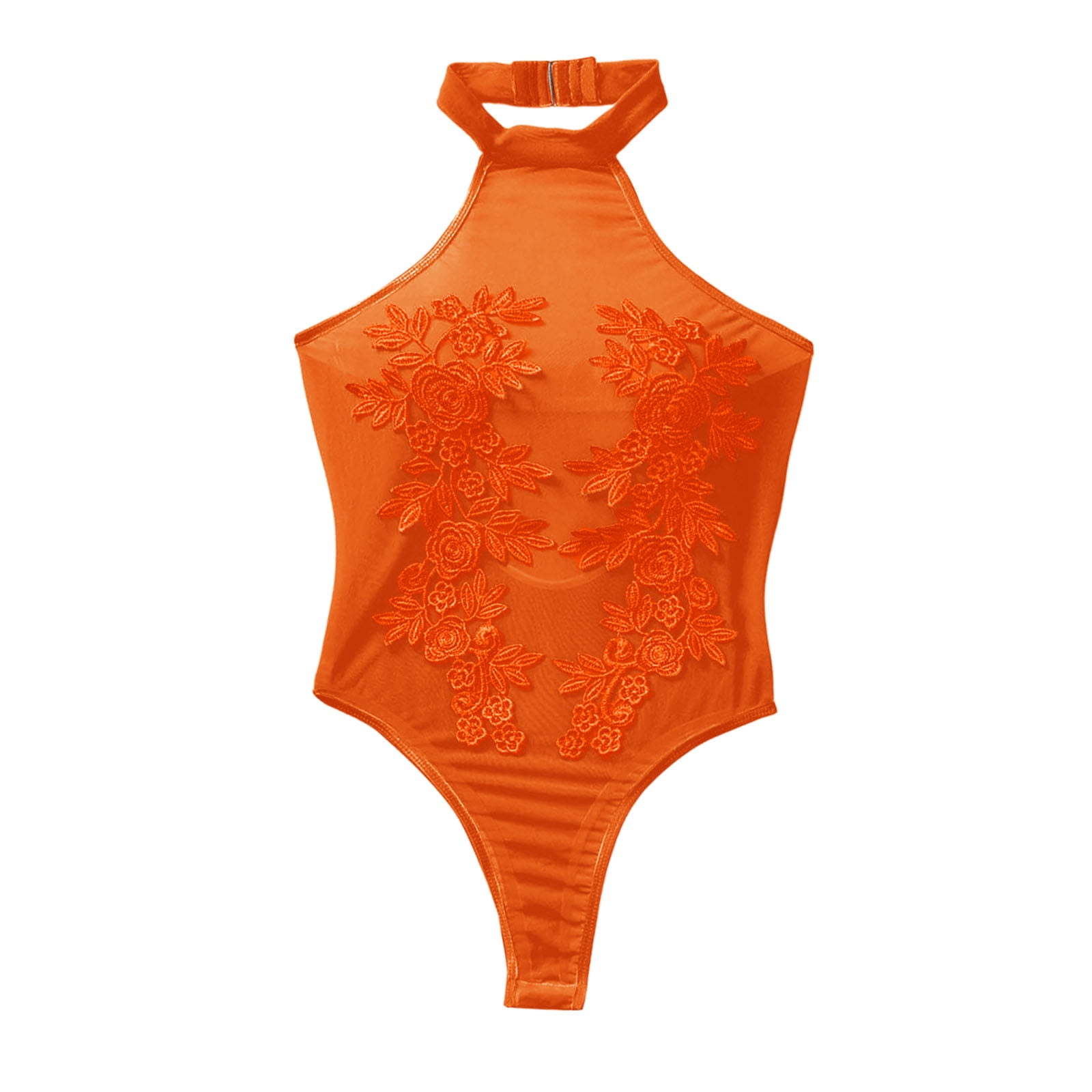 Teddy Lingerie For Women Sexy Bodysuit For Women Lace Bodysuit Orange