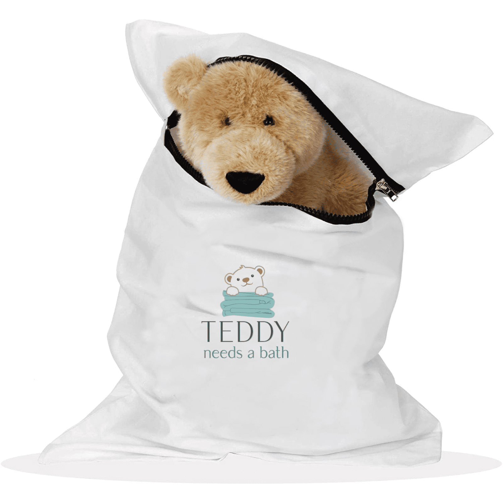 Teddy Needs a Bath! Small Laundry Bag (10"x15") for Cleaning Plush,Toys ...