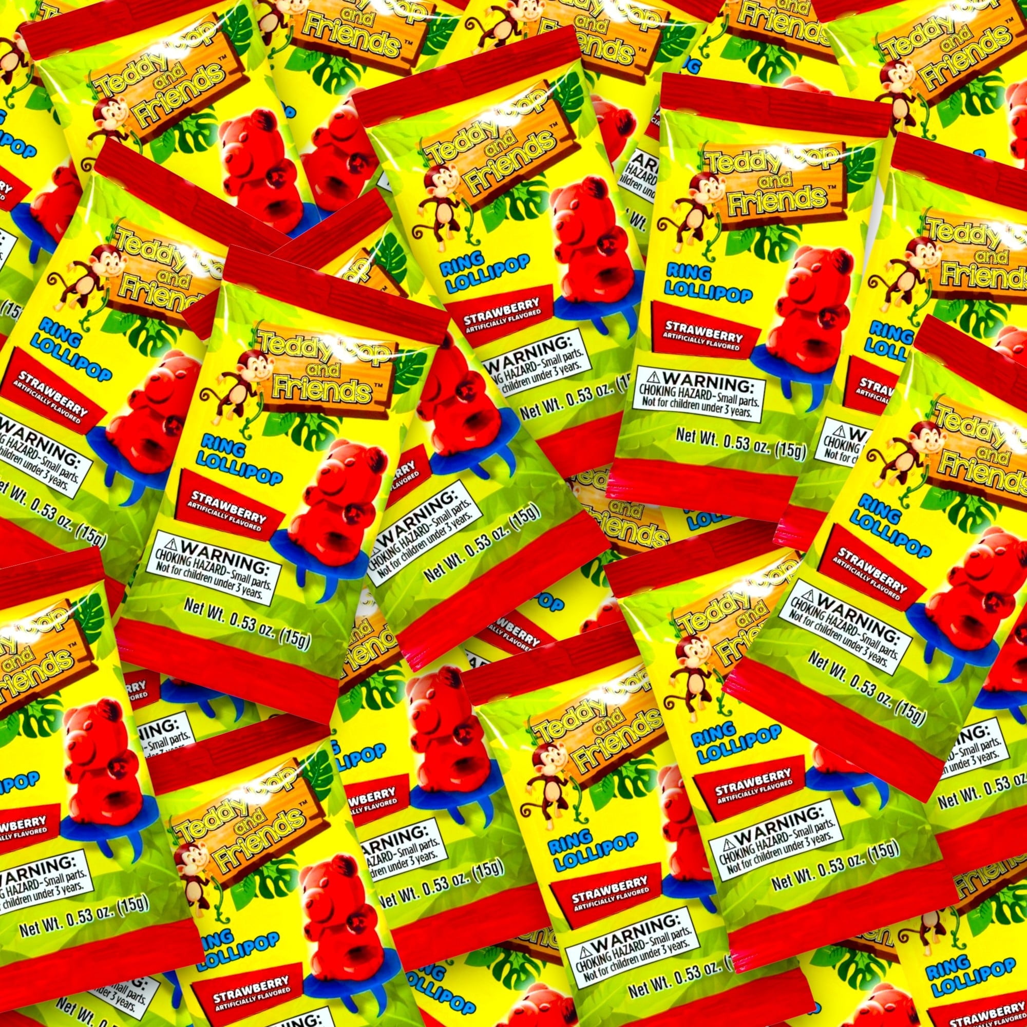 Teddy Pop and Friends Strawberry Ring Lollipops – 30 Count ...