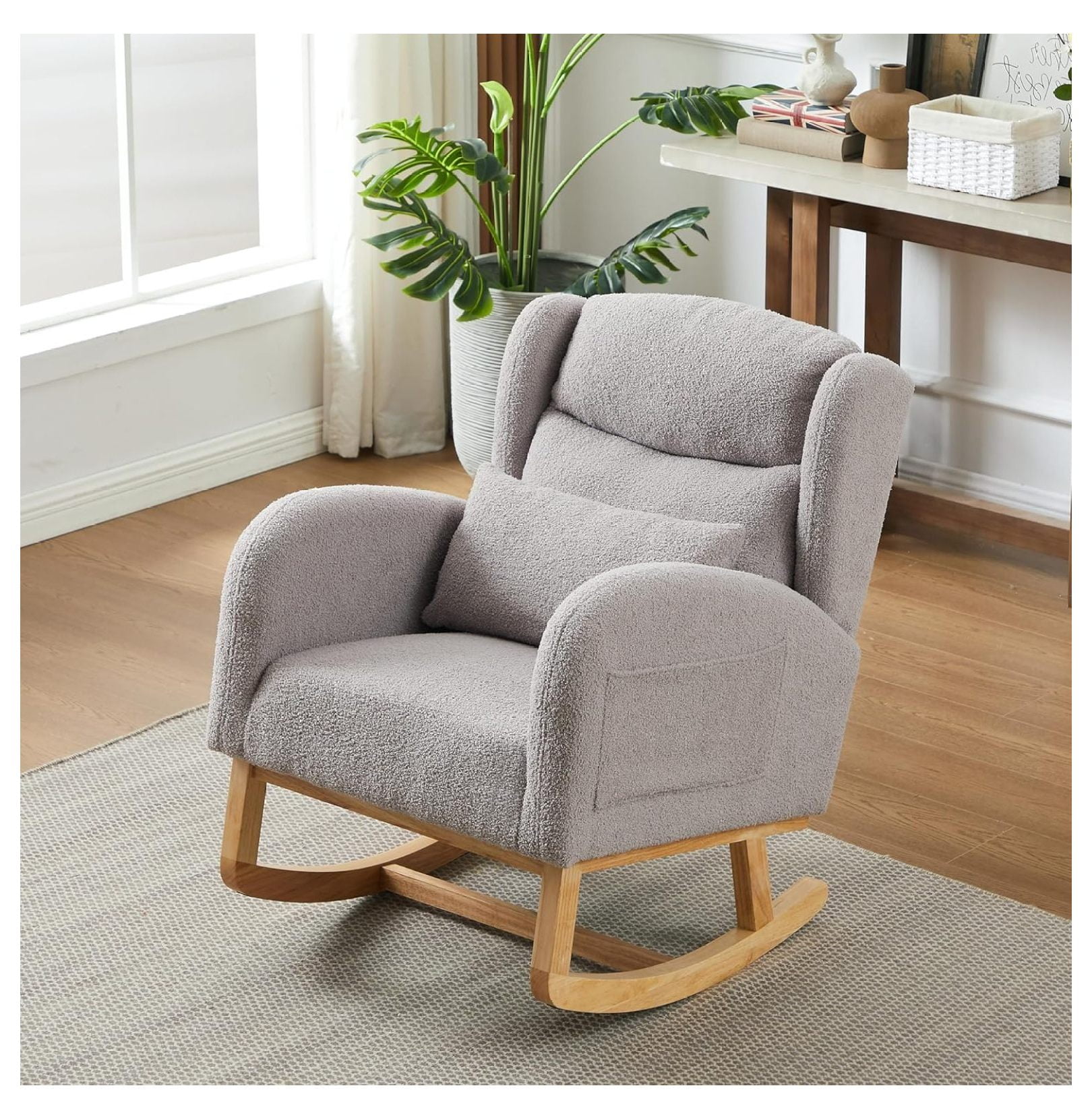 Teddy Rocking Glider Chair for Nursery,Upholstered Living Room Rocker ...