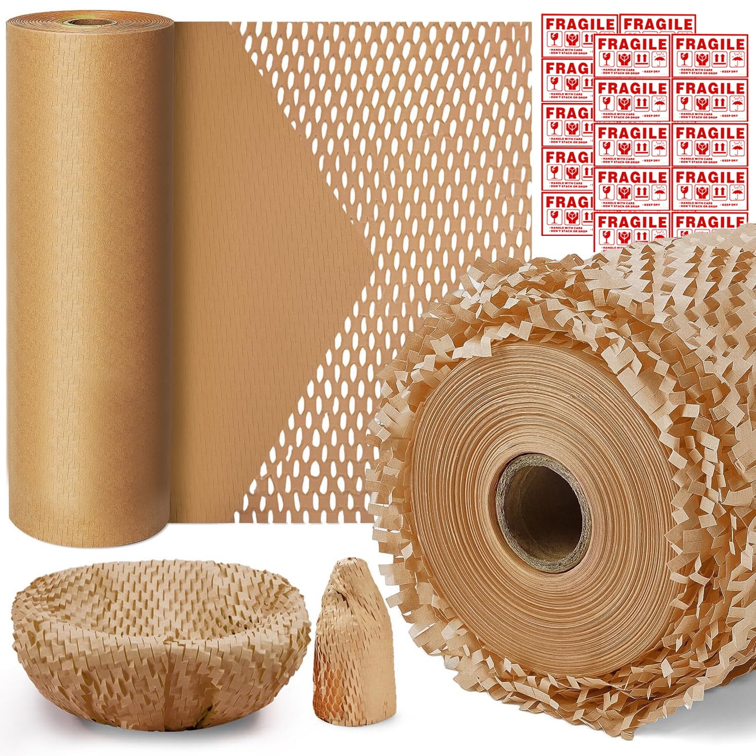 Teddy Run Honeycomb Packaging Paper, 15" W X 2010" L Bubble Cushioning ...