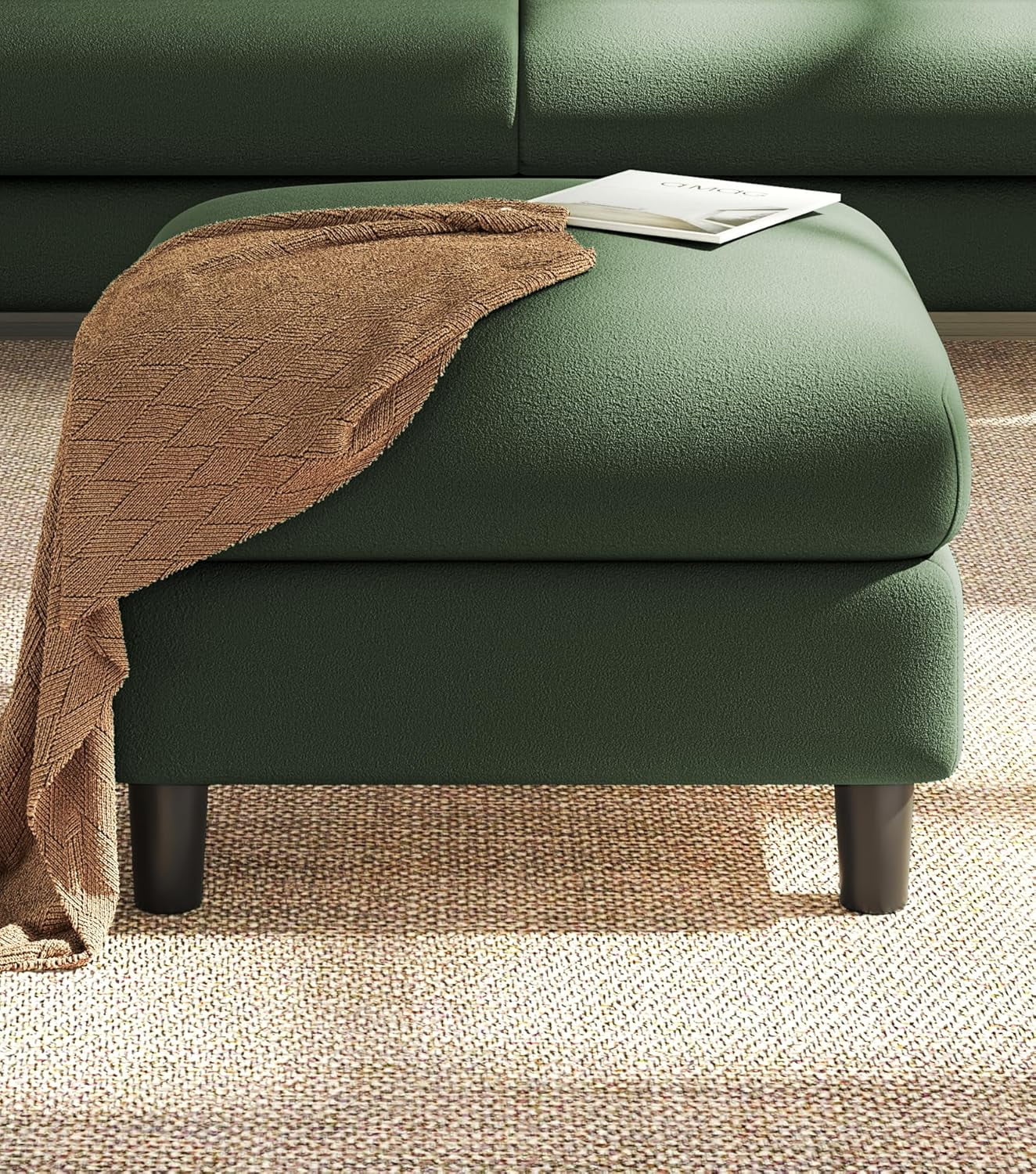 Teddy Storage Ottoman, 26.7" Large Living Room Ottoman, All-Wood Coffee ...