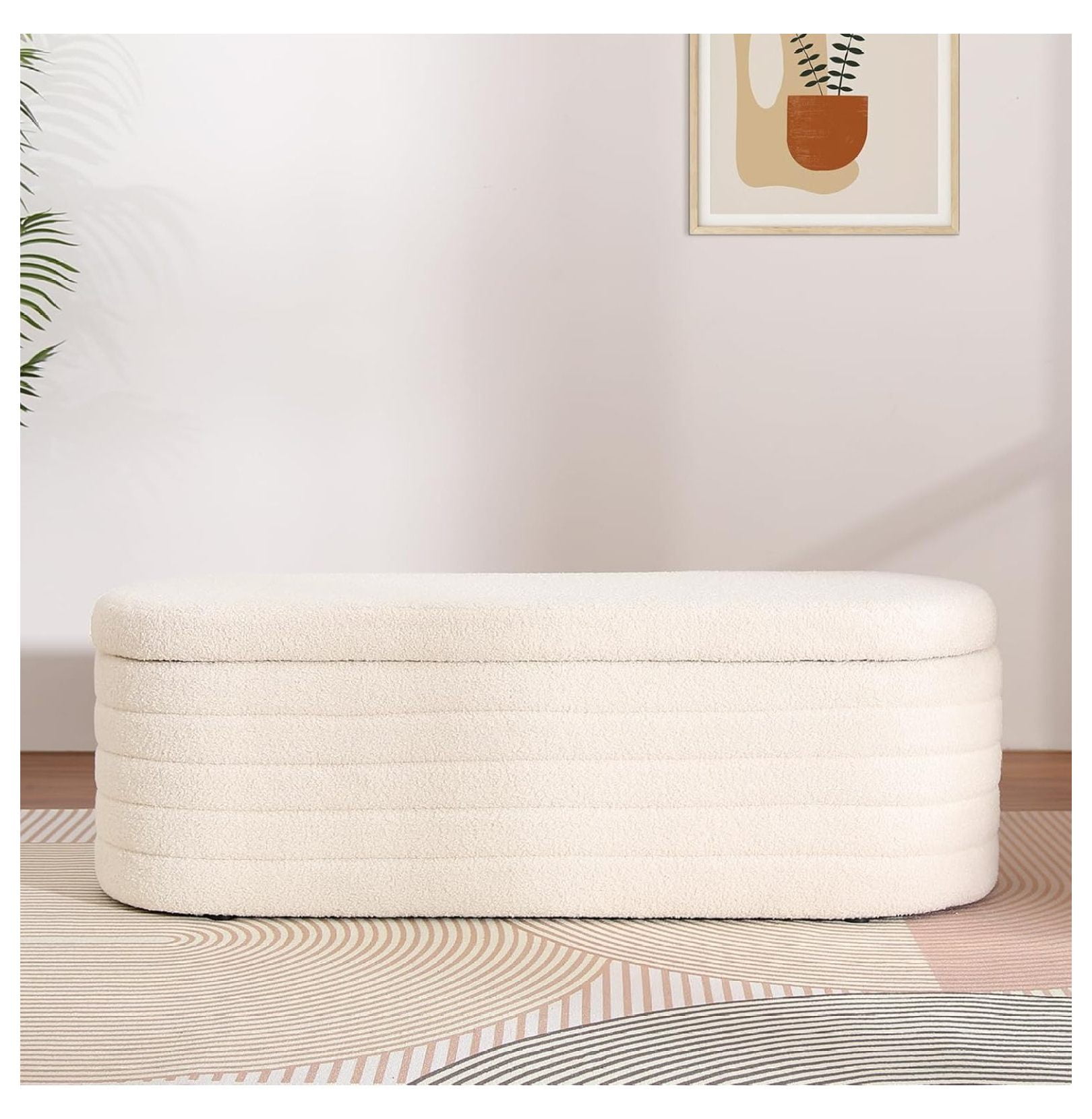 Teddy Storage Ottoman Bench Modern Upholstered Storage Bench Window ...