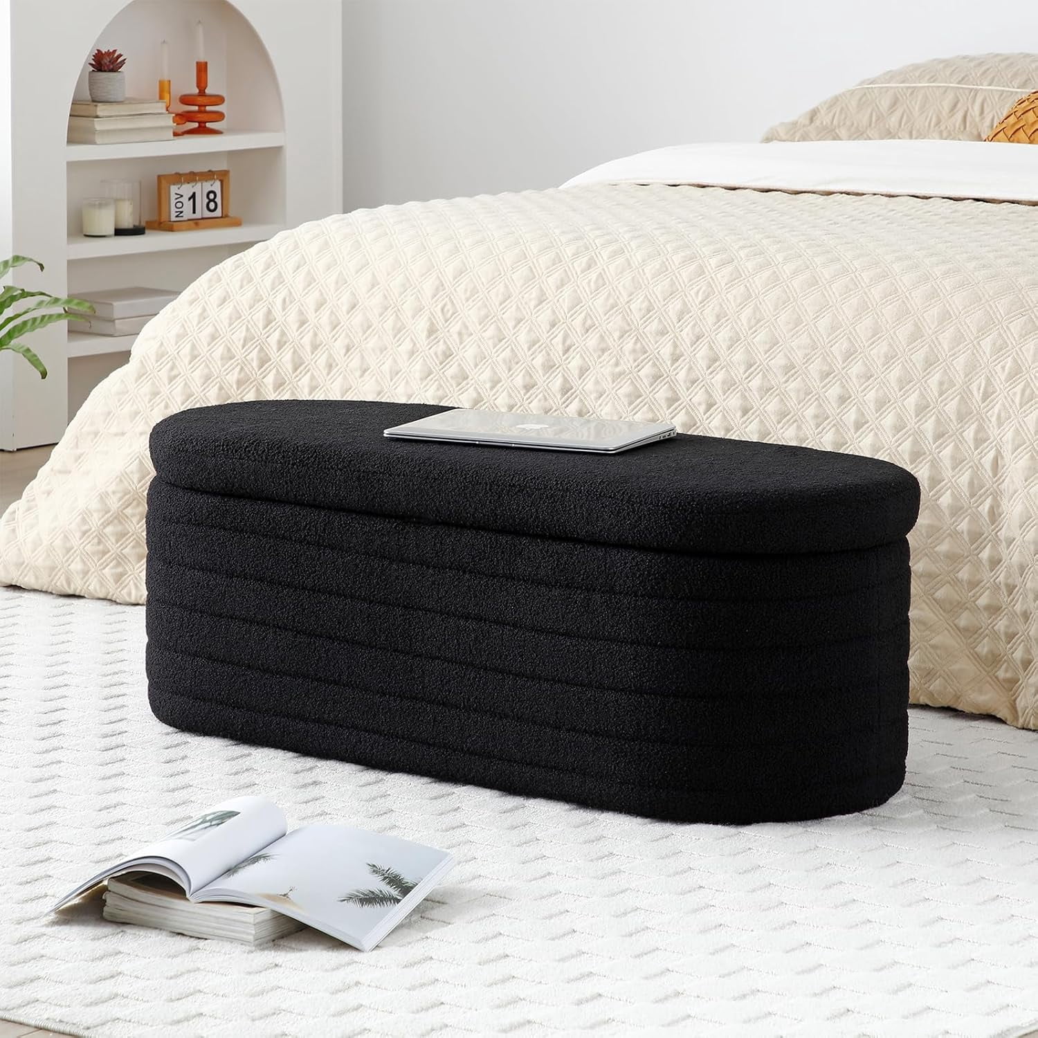 Teddy Storage Ottoman ,Modern Upholstered Storage ,Storage for Bedroom ...