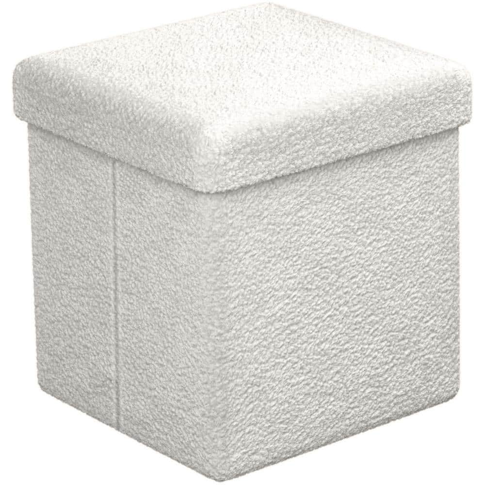 Teddy Storage Ottoman - Soft Sherpa Tufted Footstool - Walmart.com