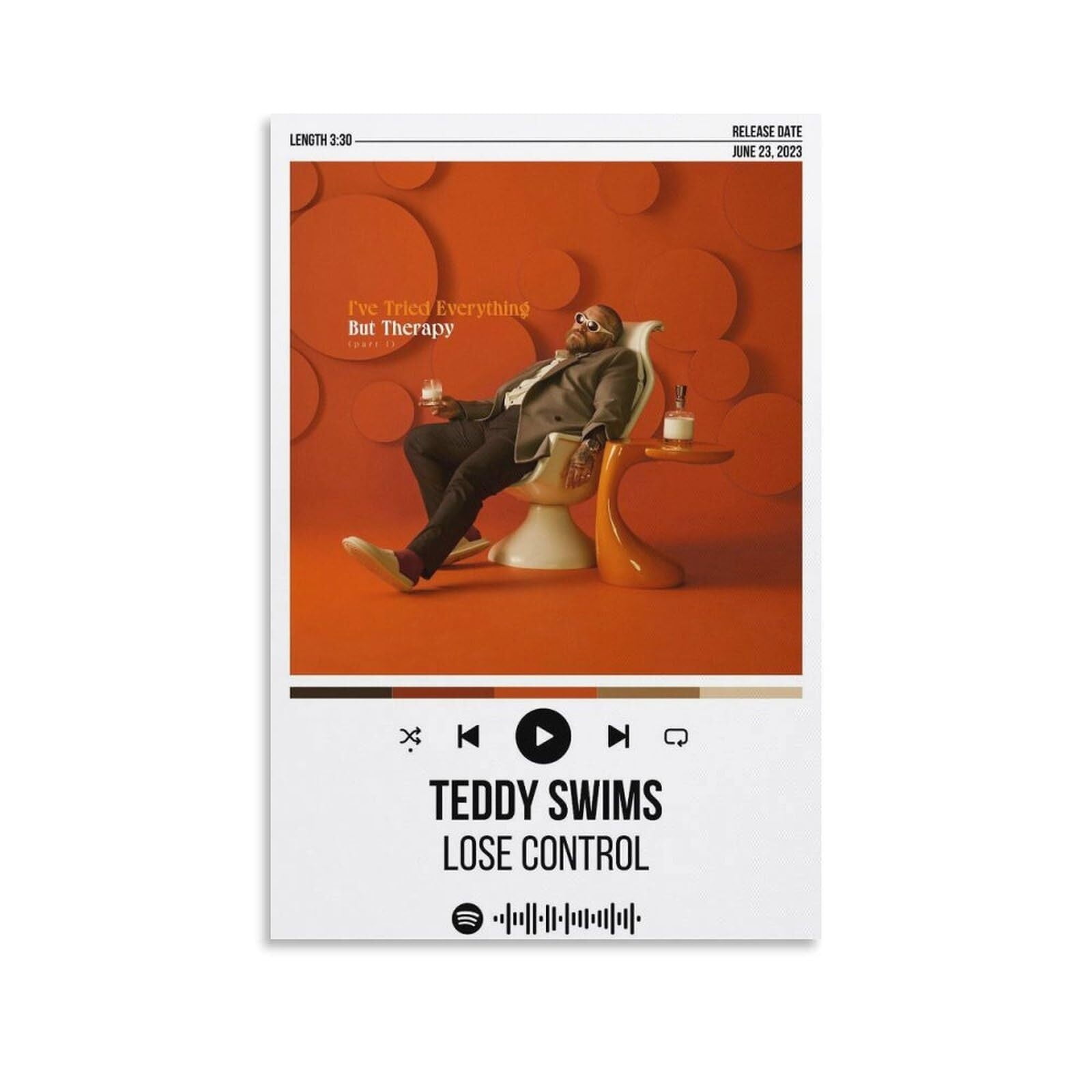 Teddy Swims Lose Control 2 Canvas Poster Bedroom Decoration Landscape ...