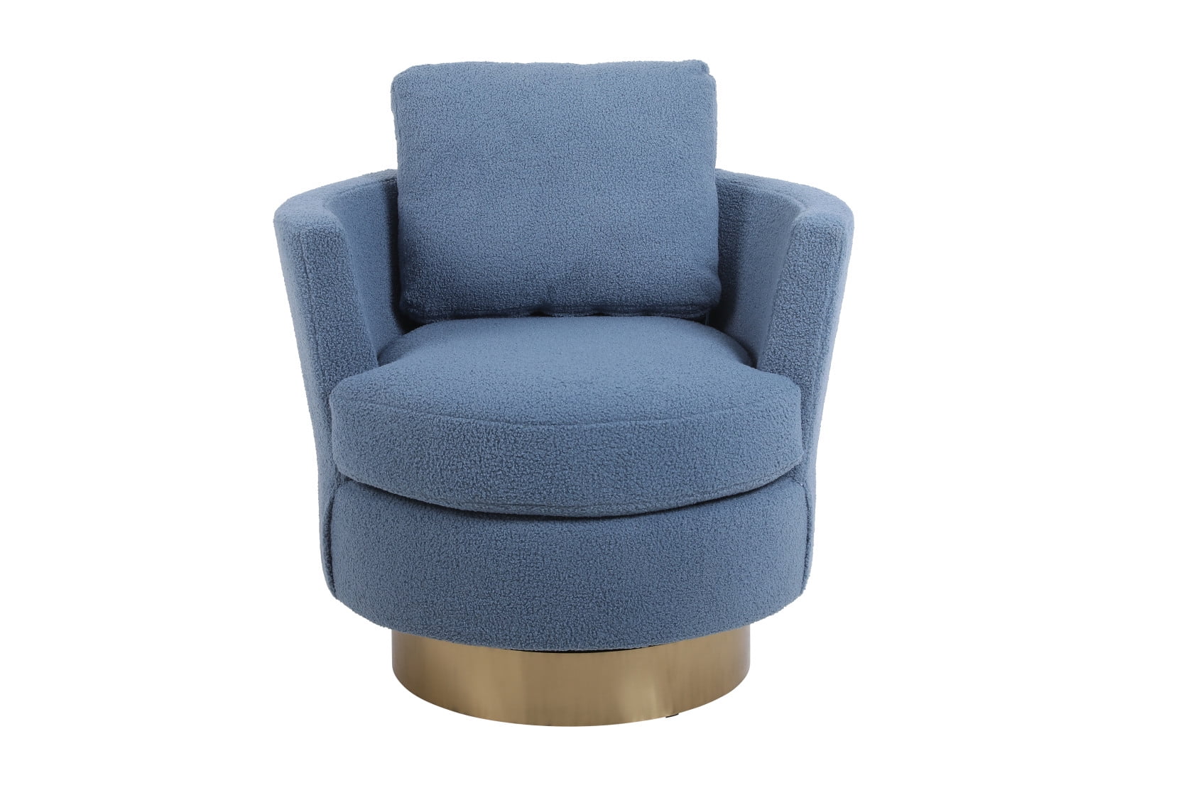 Teddy Swivel Barrel Chair, Round Barrel Chairs with Gold Stainless ...
