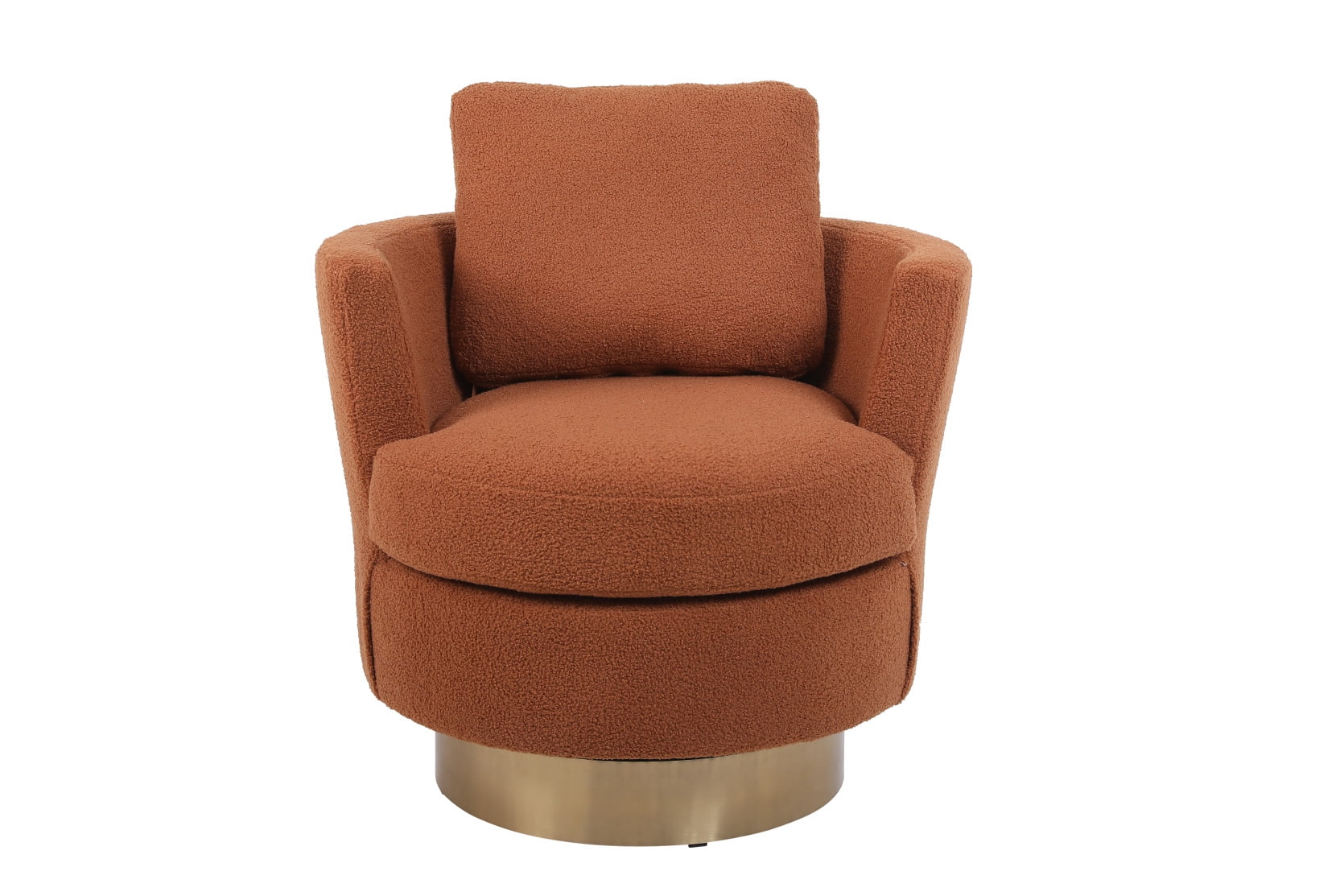 Teddy Swivel Barrel Chair, Round Barrel Chairs with Gold Stainless ...