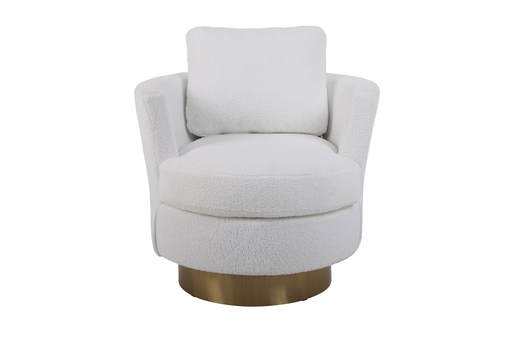 Teddy Swivel Barrel Chair, Round Barrel Chairs with Gold Stainless ...