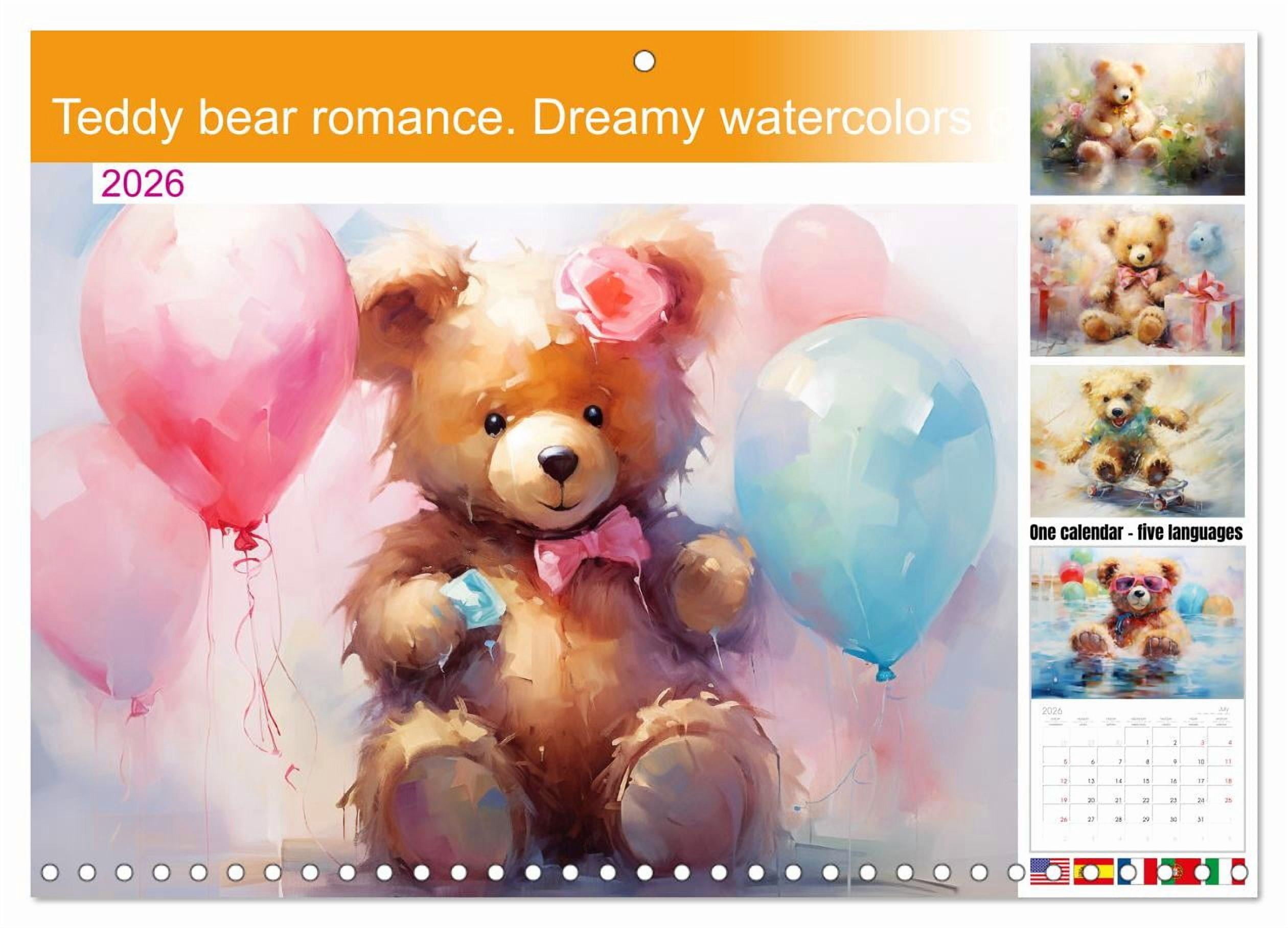 Teddy bear romance. Dreamy watercolors of lovely bears (Monthly Wall ...