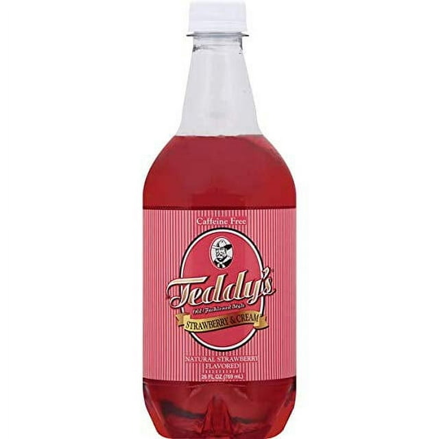 Teddy's Old Fashioned Style 26oz Strawberry and Cream Soda Bottles ...