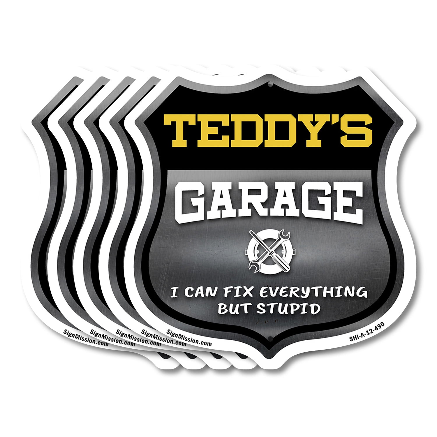 Teddy's Garage I Can Fix Everything But Stupid (5 Pack) 12 inch X 12 ...