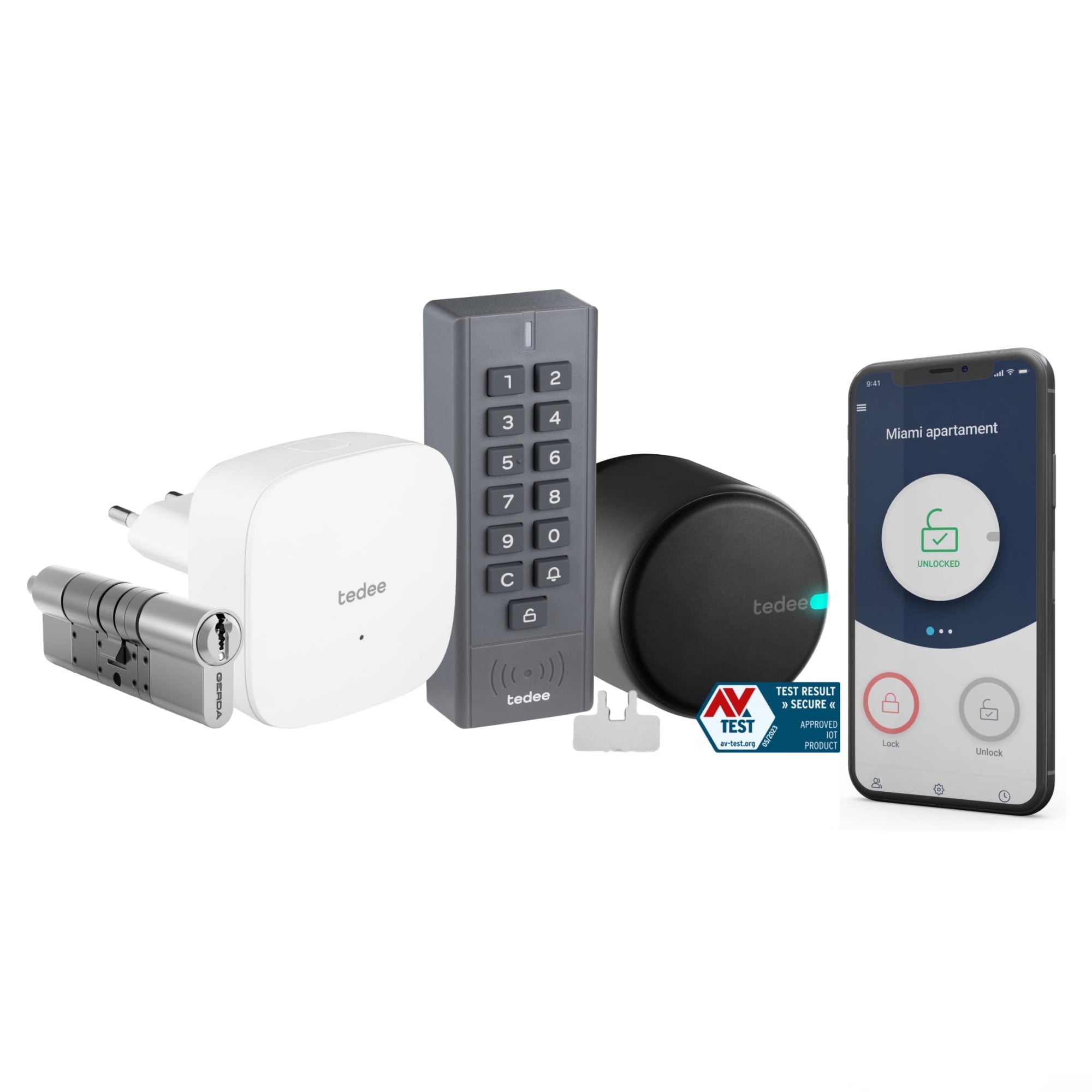 Tedee Go Retrofit Smart Lock for European Multipoint Locks and Mortise ...