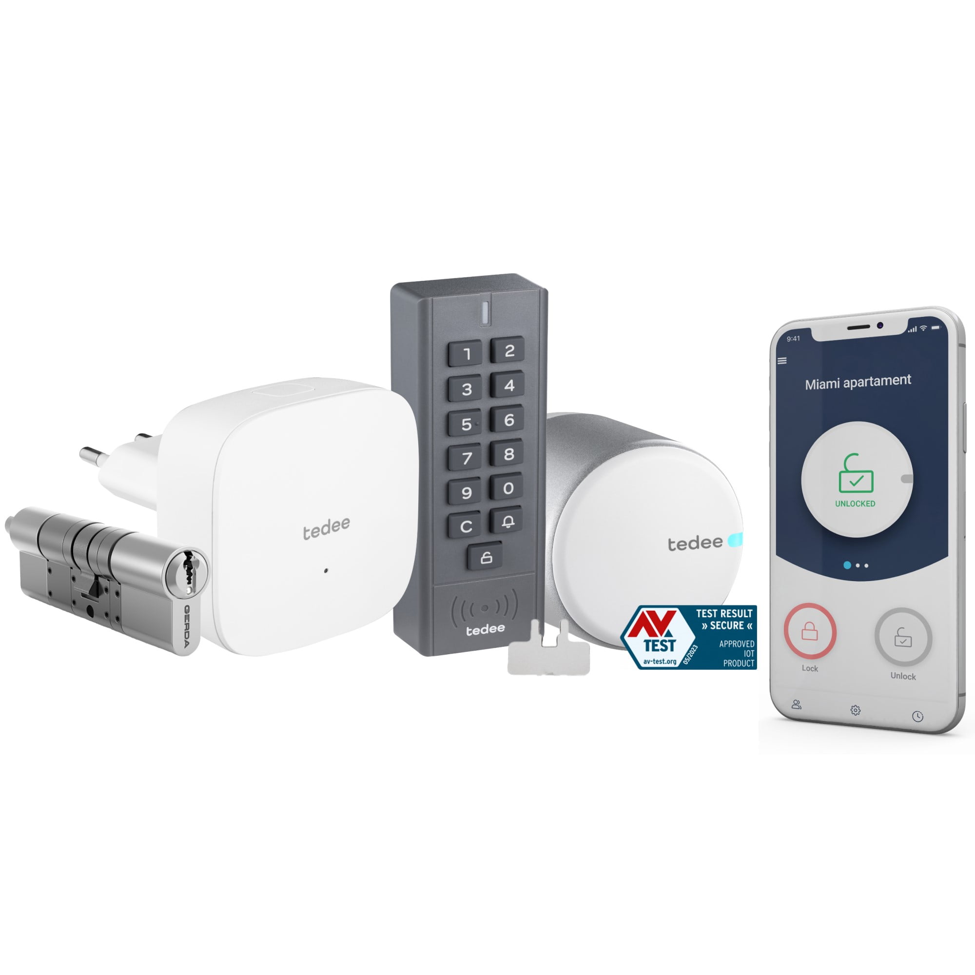 Tedee Go Retrofit Smart Lock for European Multipoint Locks and Mortise ...