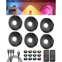 WILLED 3 Pack Rechargeable Puck Lights with Remote, 3 Colors Dimmable ...