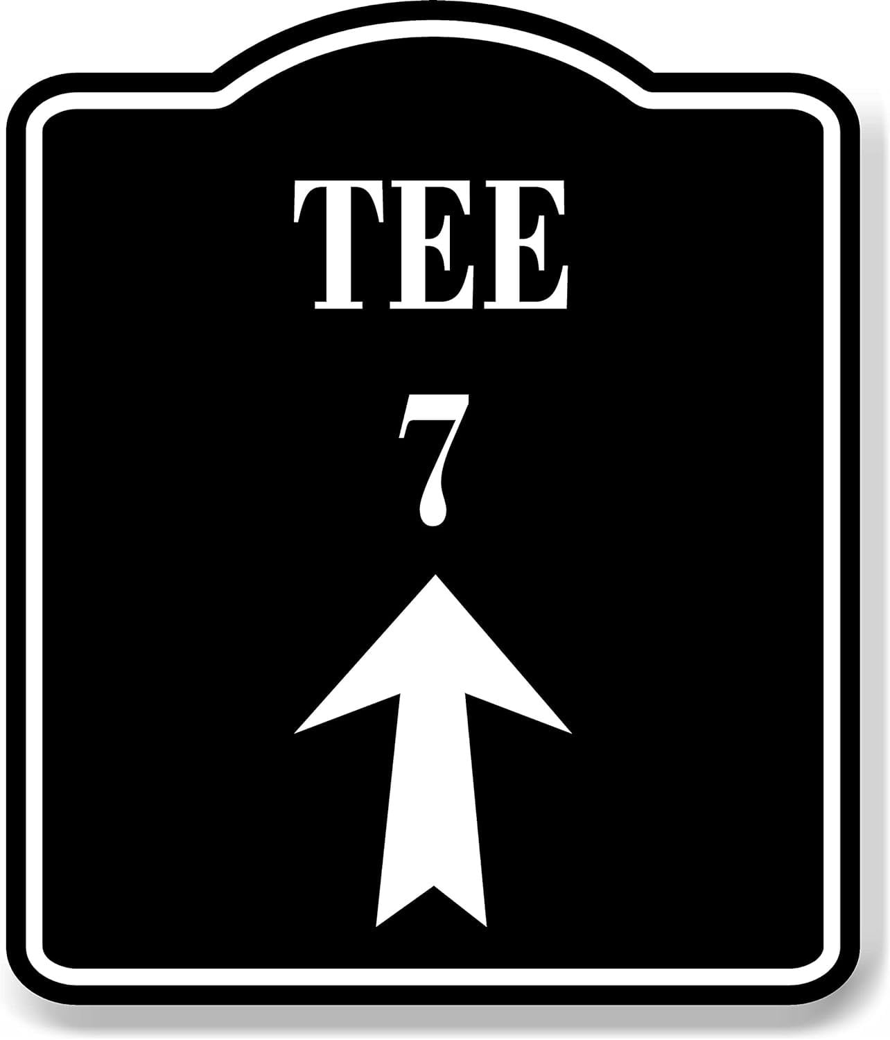 Tee 7 Golf Course Up Arrow BLACK Aluminum Composite Sign, 15"x18 ...