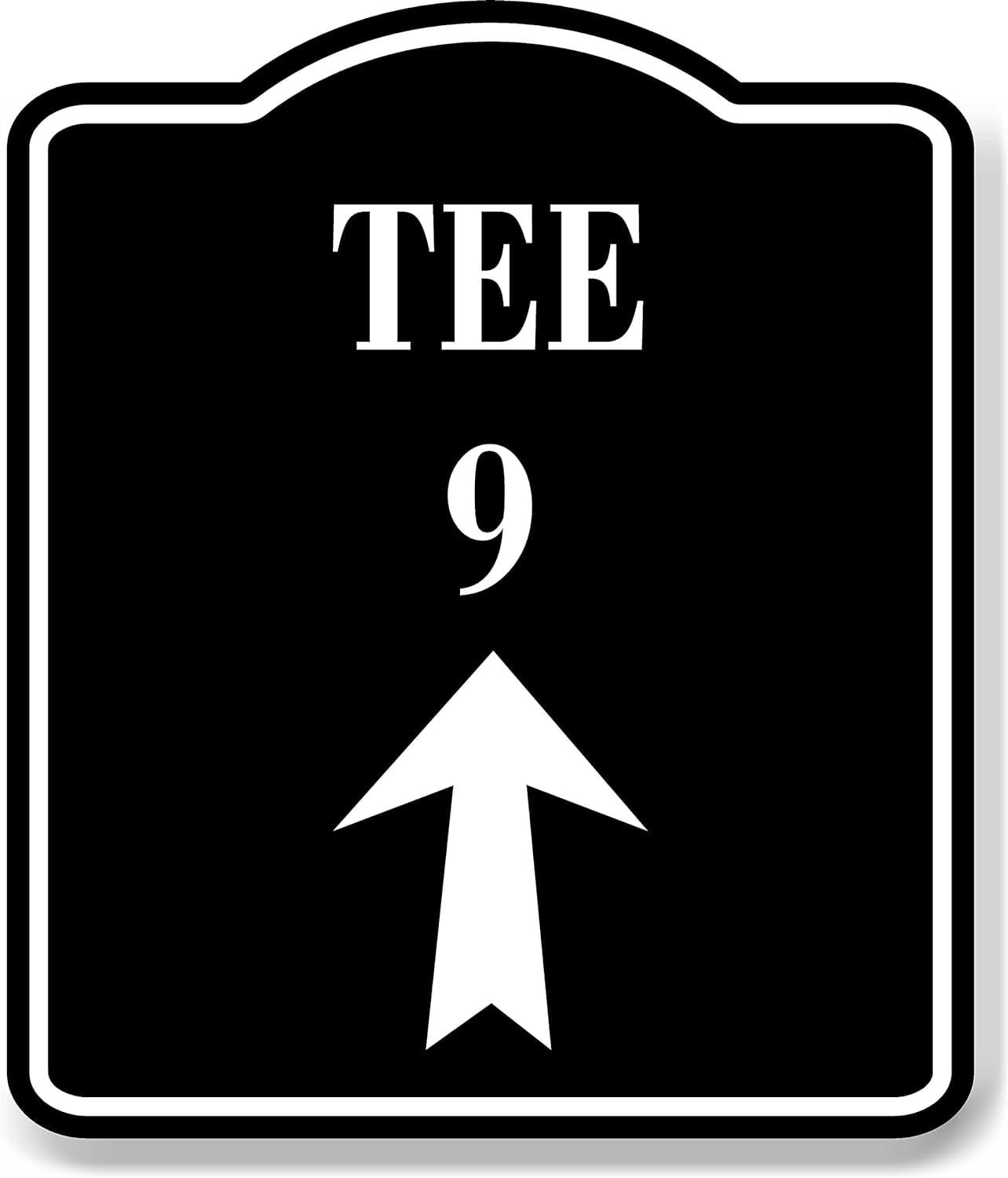 Tee 9 Golf Course Up Arrow BLACK Aluminum Composite Sign, 20"x24 ...