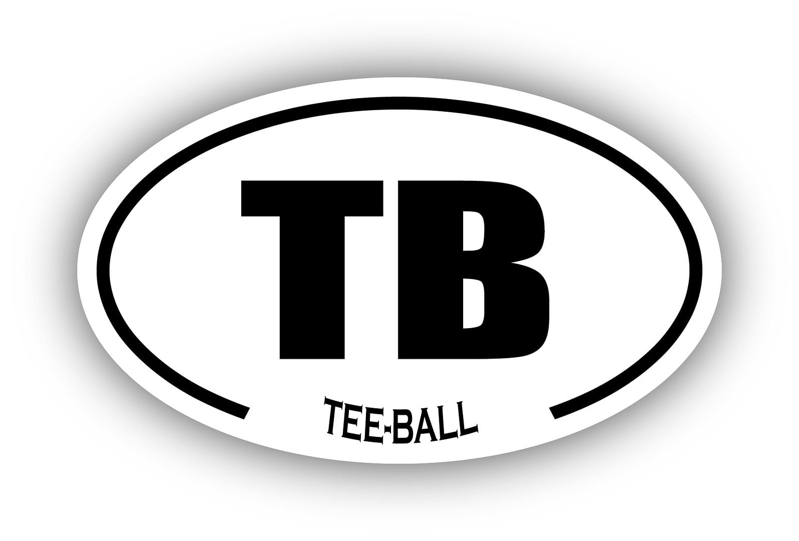 Tee-Ball TB Oval Bumper Sticker 3M Vinyl Decal 3 in x 5 in - Walmart.com