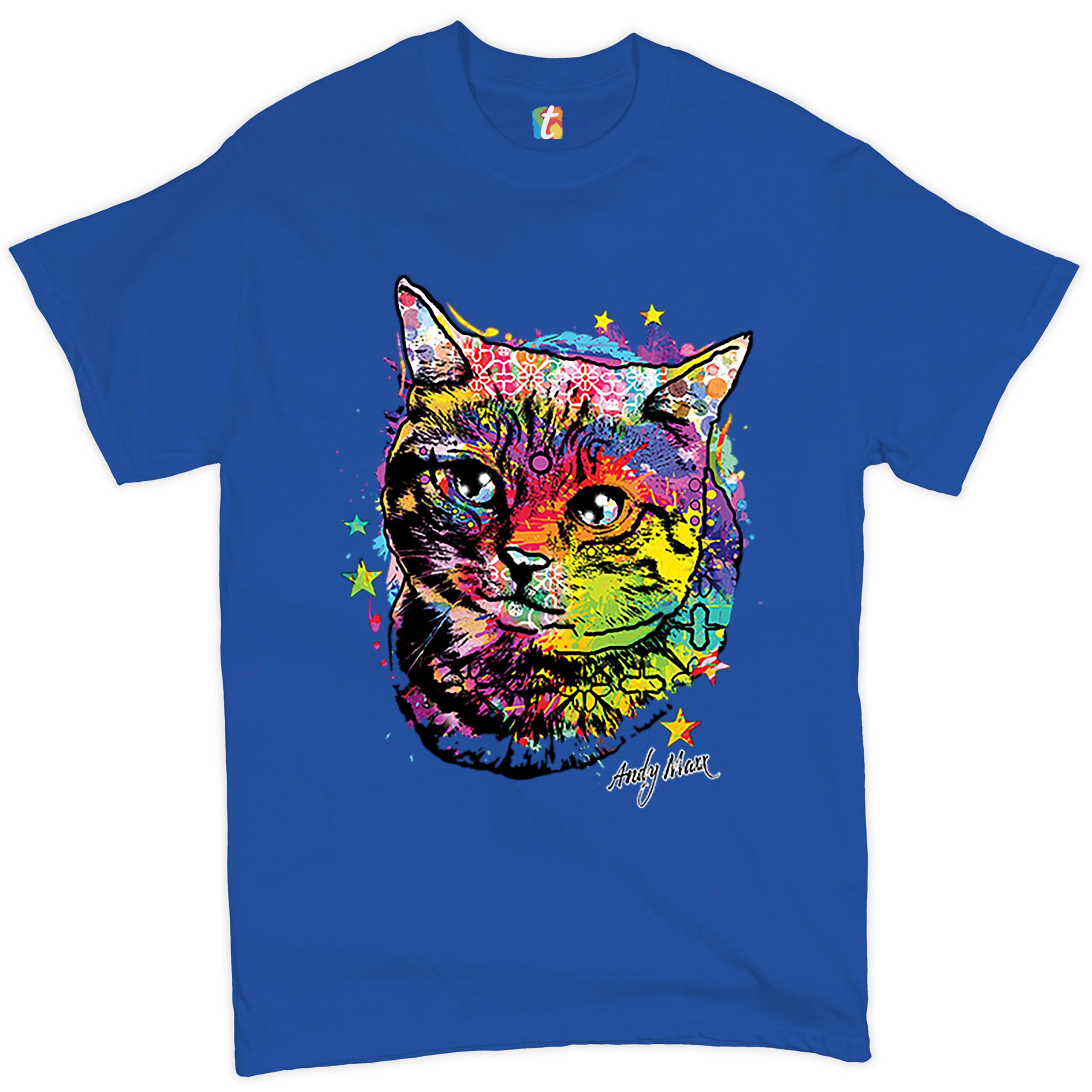 Tee Hunt Adorable Kitten T-Shirt Andy Maxx Cat Men's Tee, Blue, Medium ...