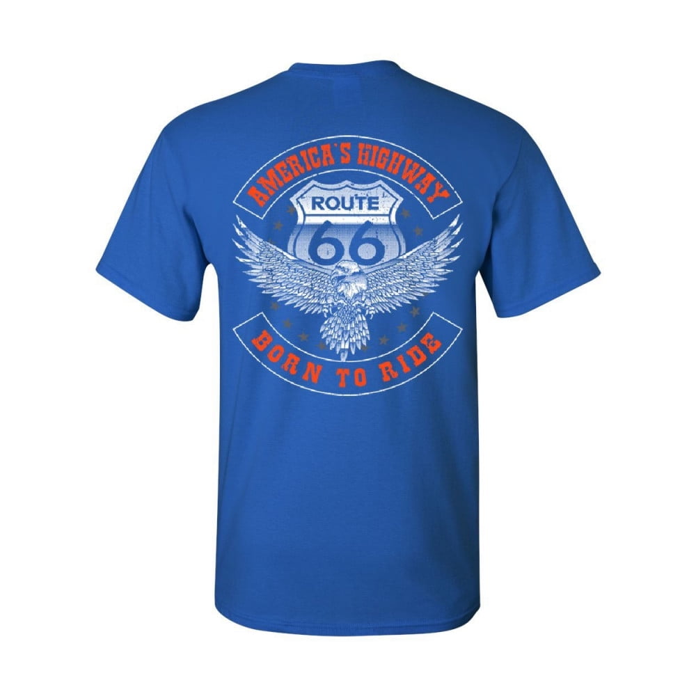 Tee Hunt America's Highway T-Shirt Born to Ride Route 66 Biker MC ...