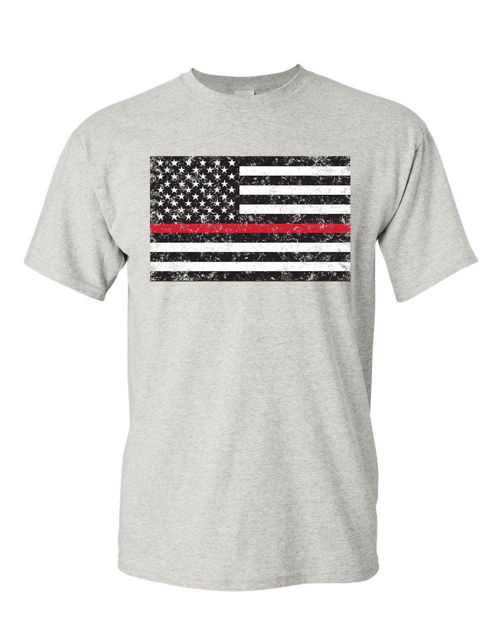 Tee Hunt American Flag Thin Line T-Shirt Firefighter First Responder ...