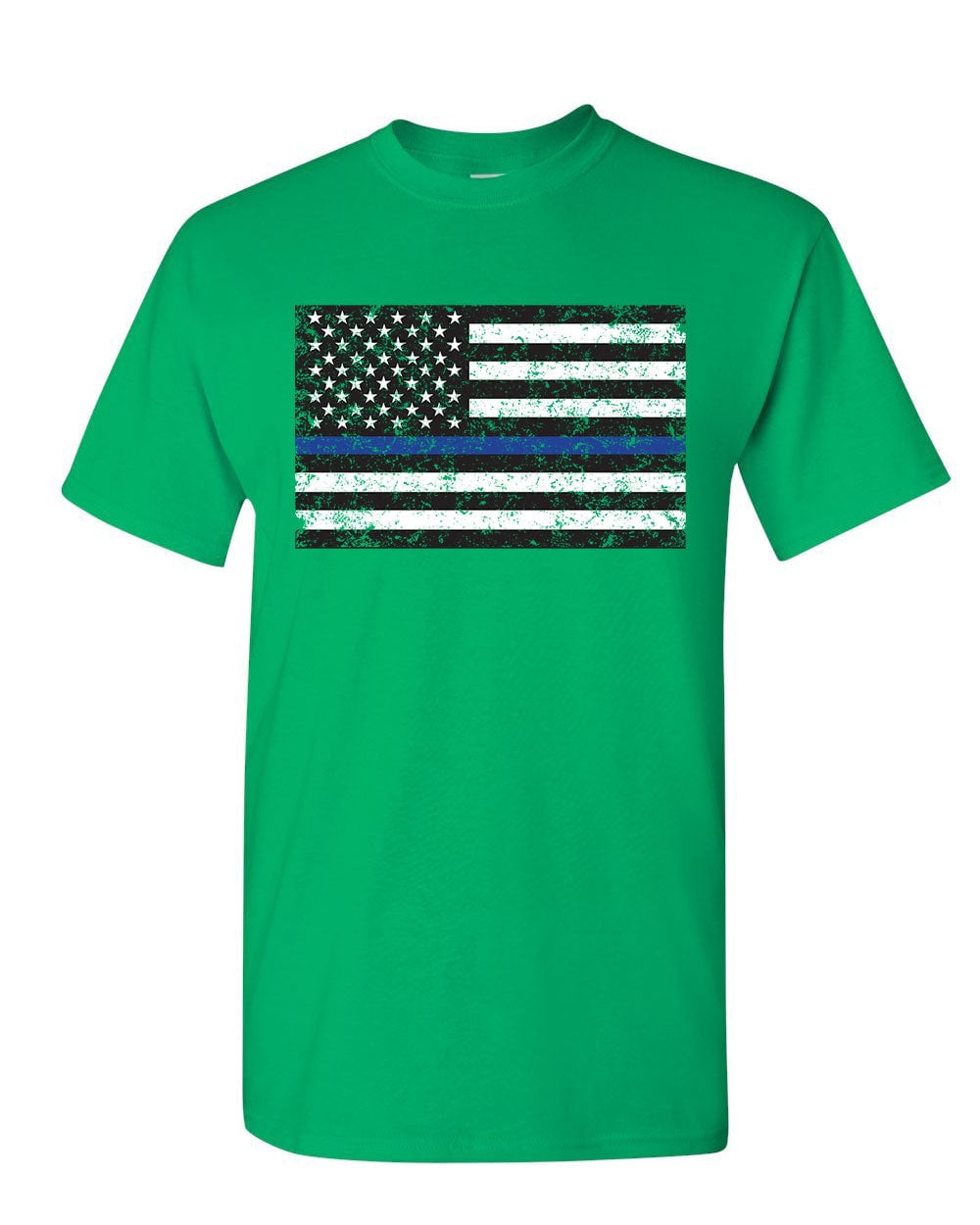 Tee Hunt American Flag Thin Line T-Shirt Police USA Law Enforcement ...