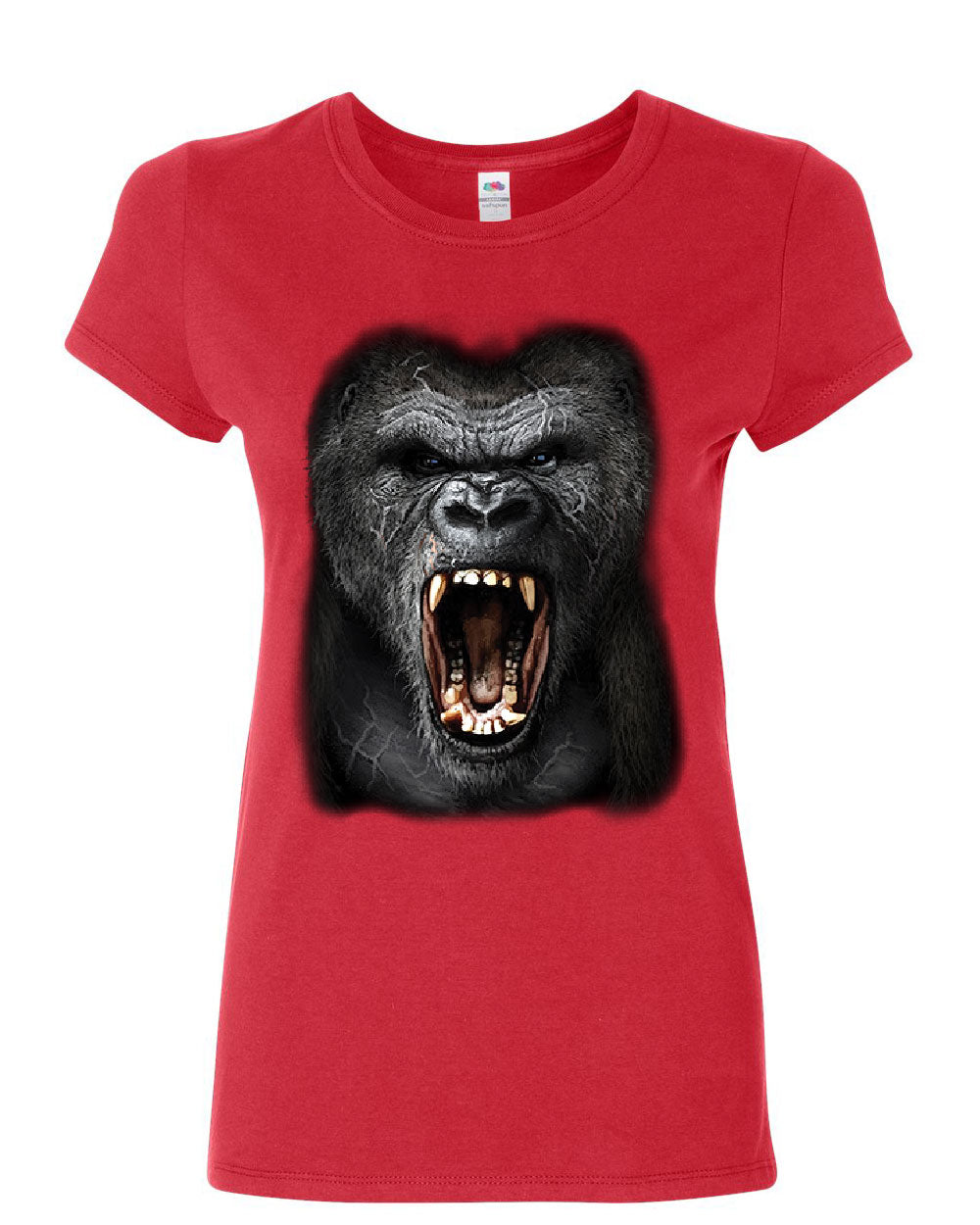 Tee Hunt Angry Gorilla Roar Women's T-Shirt Wild Africa Silverback ...