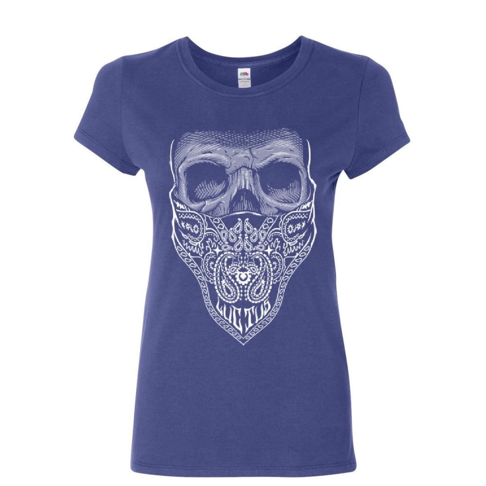Tee Hunt Bandana Skull Women's T-Shirt Biker Outlaw MC Motorcycle Club ...
