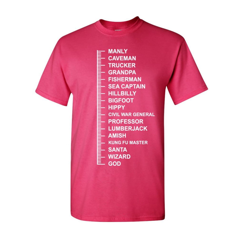 Tee Hunt Beard Length Measuring T-Shirt Funny Beard Ruler Shirt, Hot ...