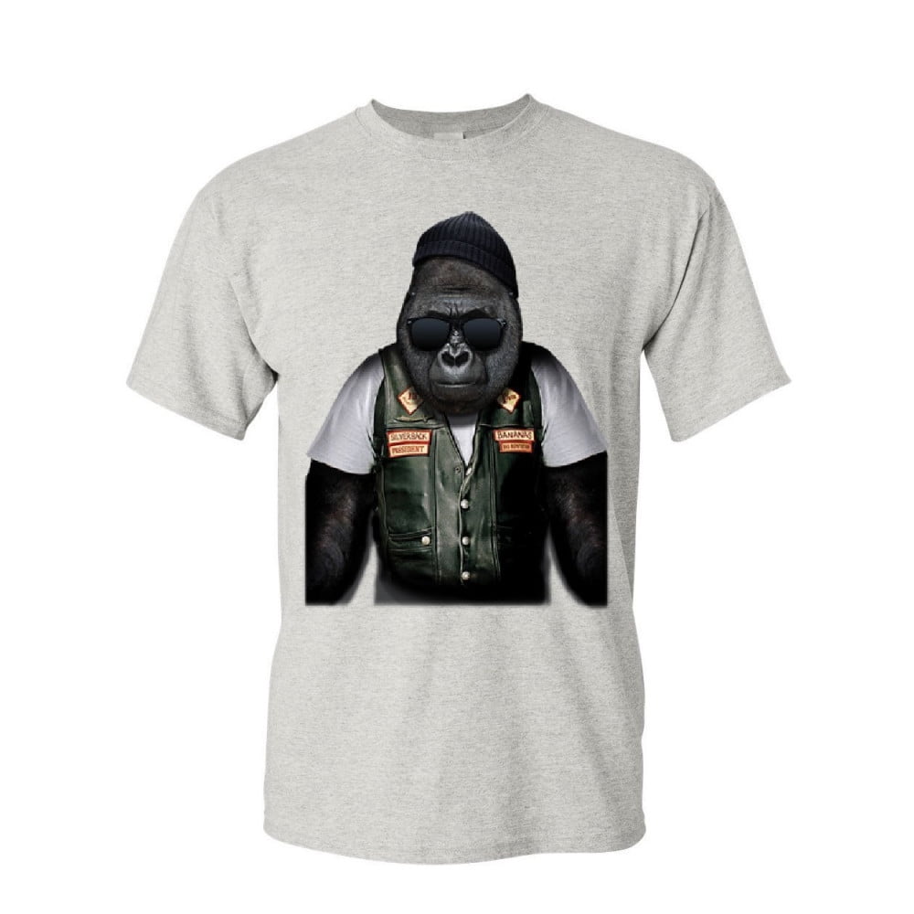 Tee Hunt Biker Ape T-Shirt Gorilla Motorcycle Route 66 Chopper Bobber ...