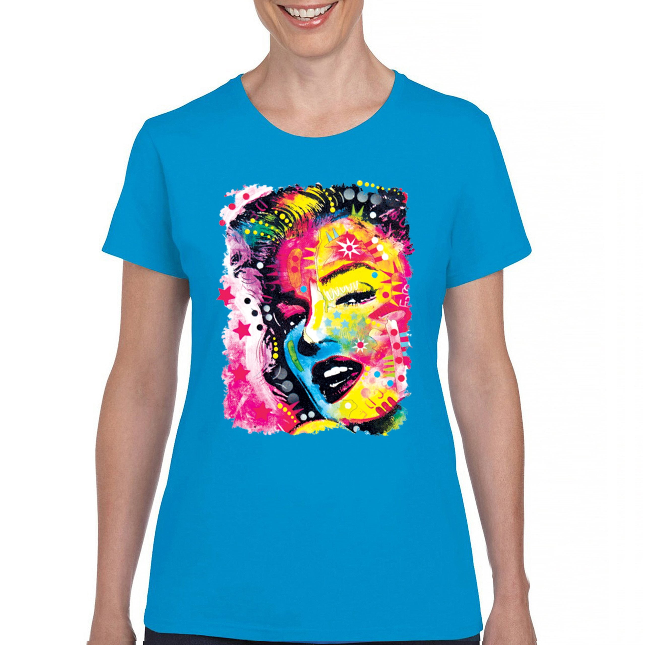 Tee Hunt Dean Russo Colorful Marilyn T-Shirt Neon Hot Symbol Starlet ...