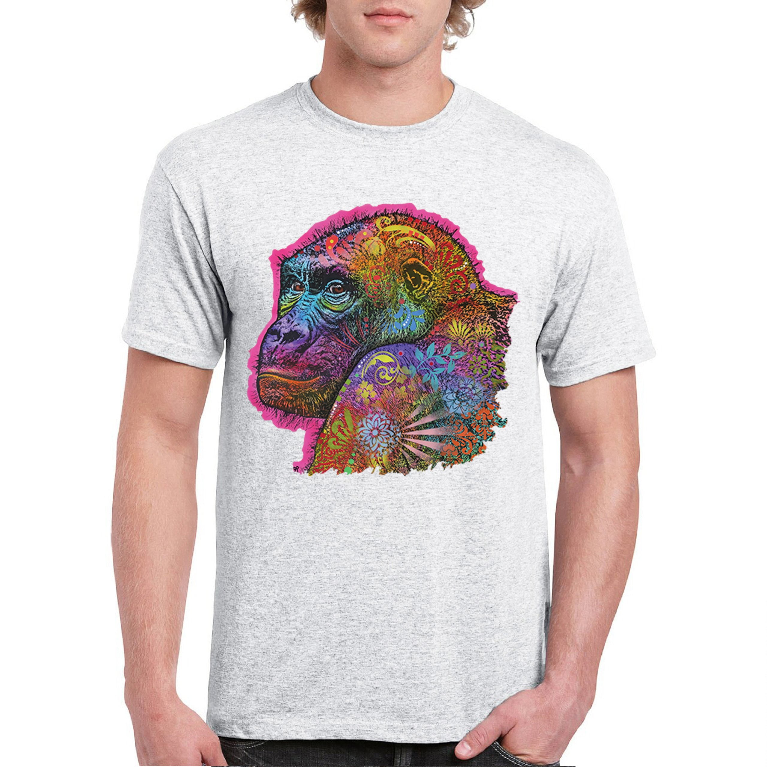 Tee Hunt Dean Russo Cute Gorilla T-Shirt Colorful Silverback Ape Art ...