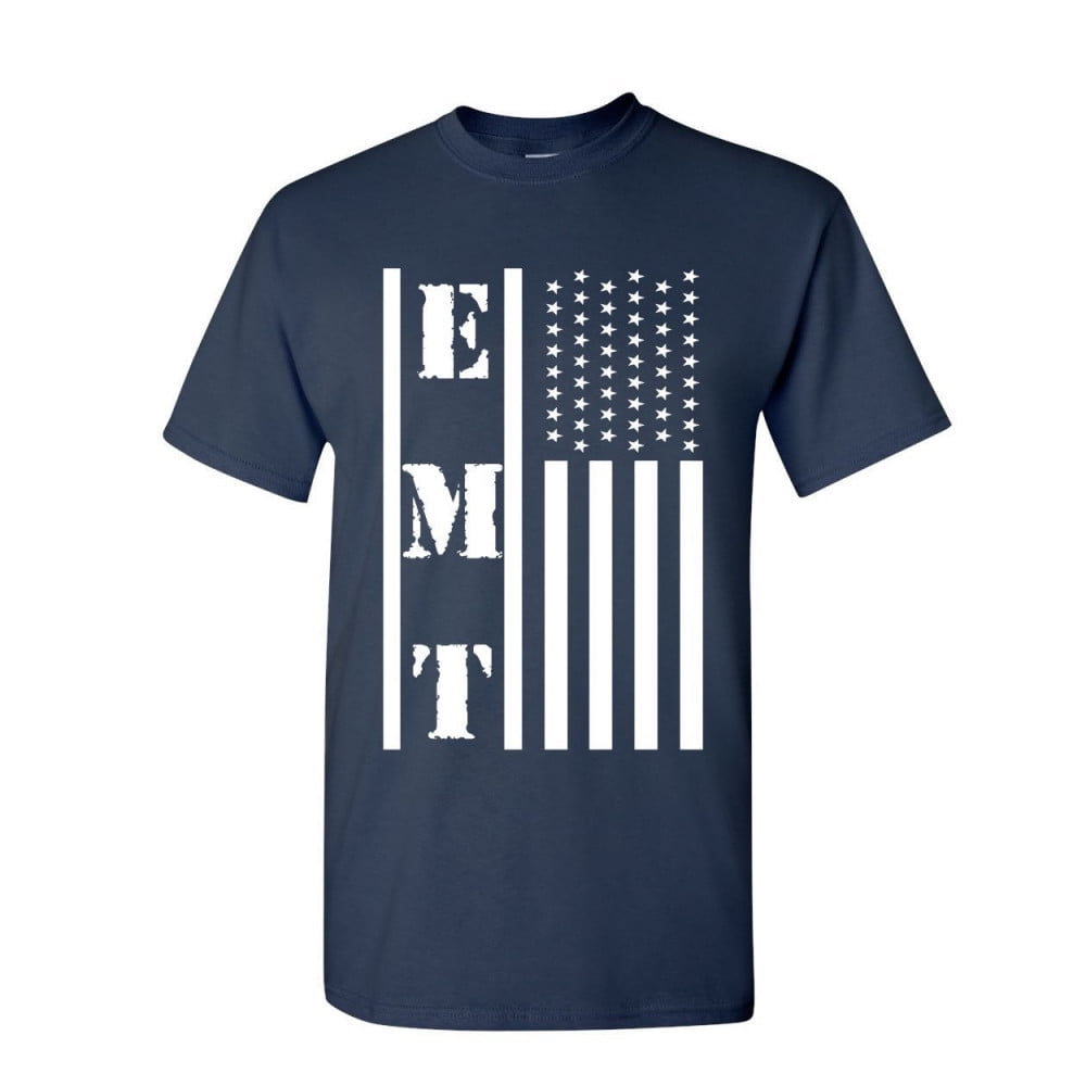 Tee Hunt EMT Stars and Stripes T-Shirt First Responders Paramedic EMs ...