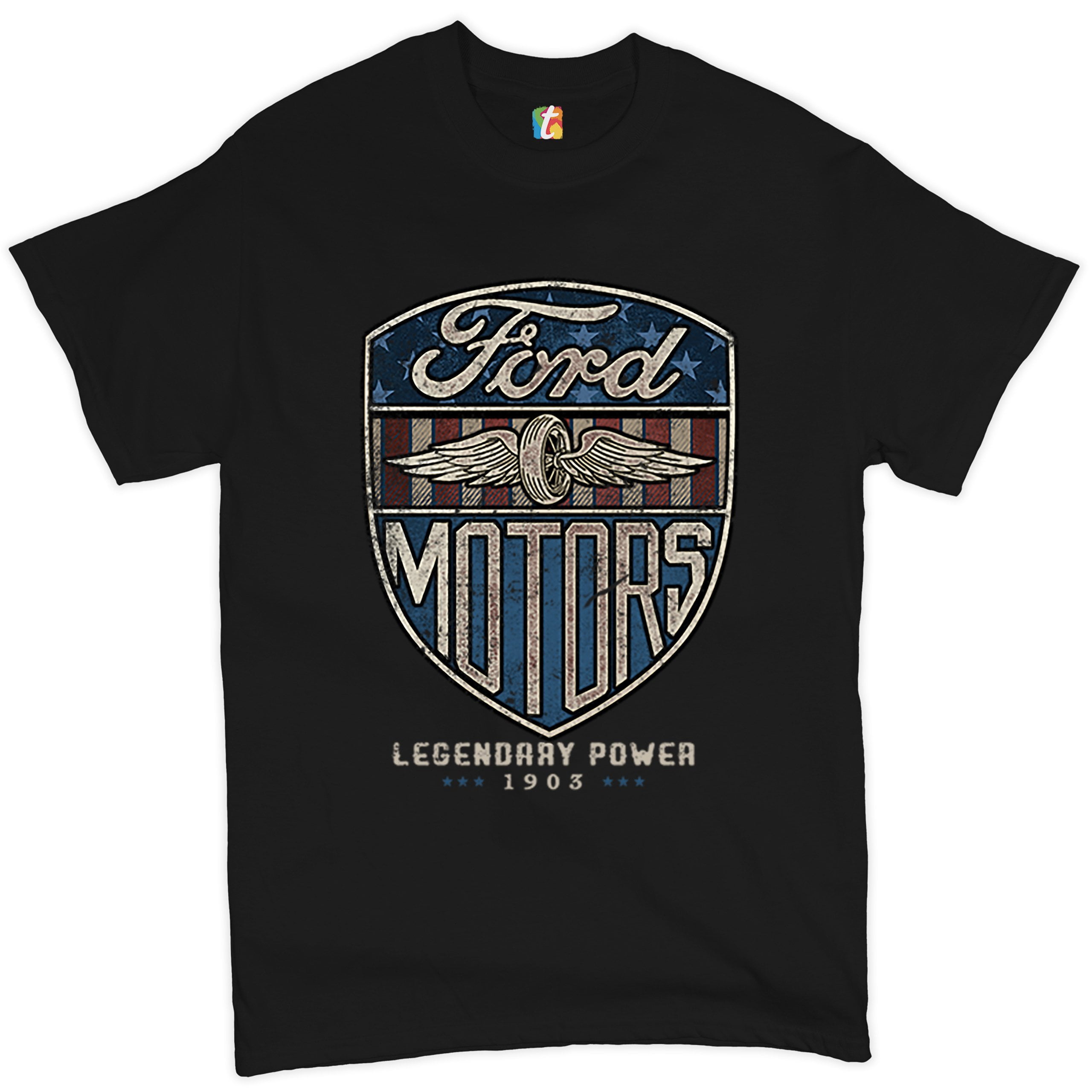Tee Hunt Ford Motors Legendary Power T-Shirt Automotive Licensed Men's ...