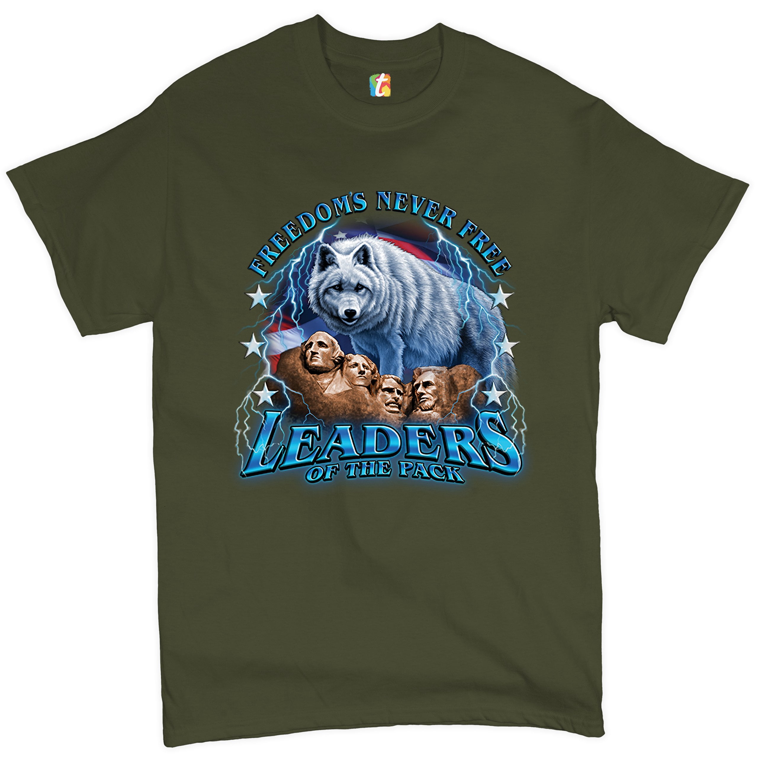 Tee Hunt Leaders of The Pack T-Shirt Mount Rushmore 4th of July Freedom ...