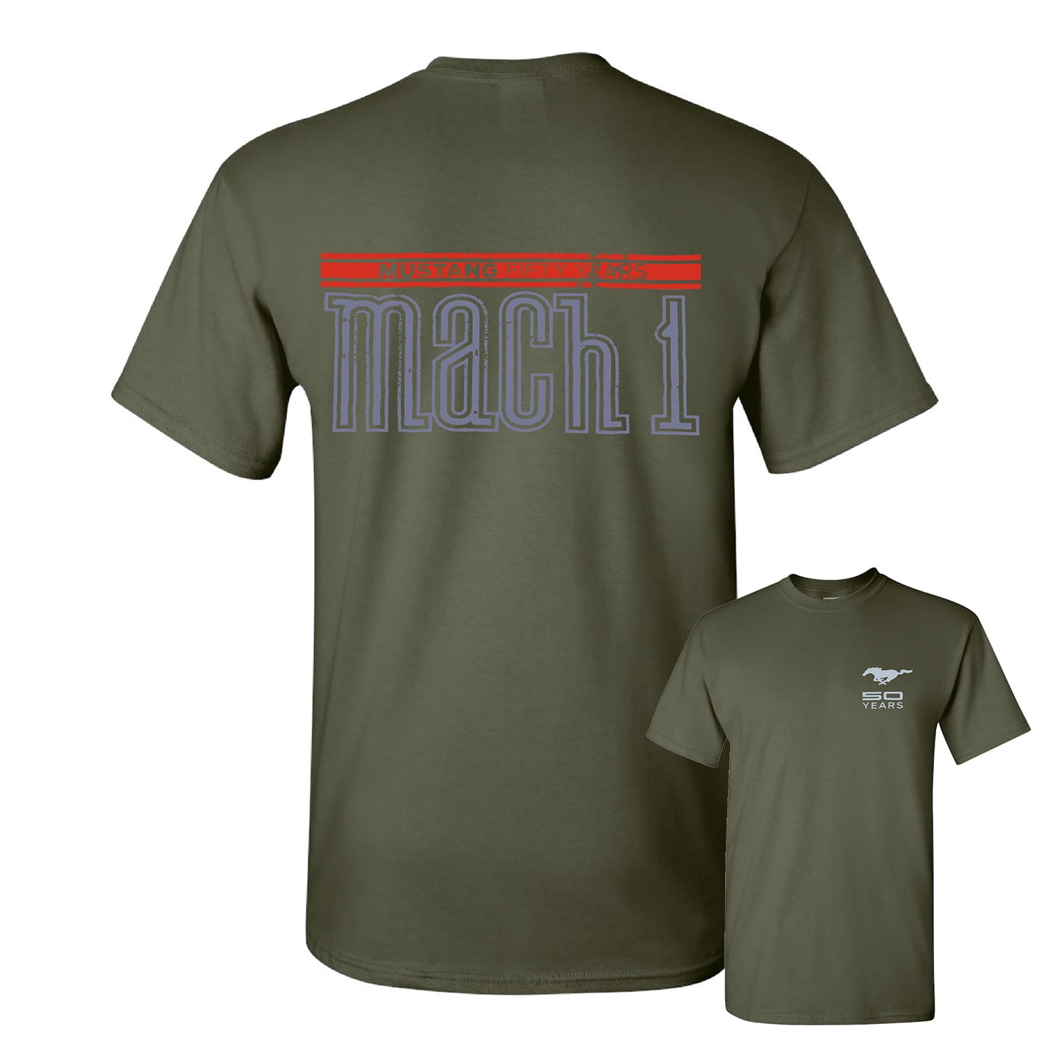 Tee Hunt Licensed Ford Mustang Mach 1 T-Shirt 50th Anniversary Shirt ...