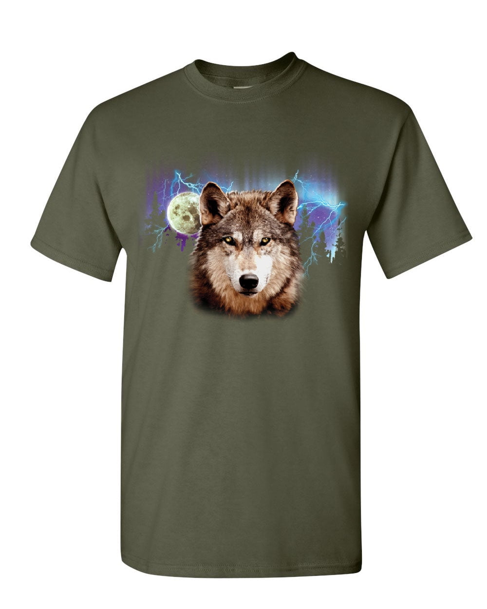 Tee Hunt Lone Wolf Into The Wild T-Shirt Wilderness Wild Wolf Pack Howl ...