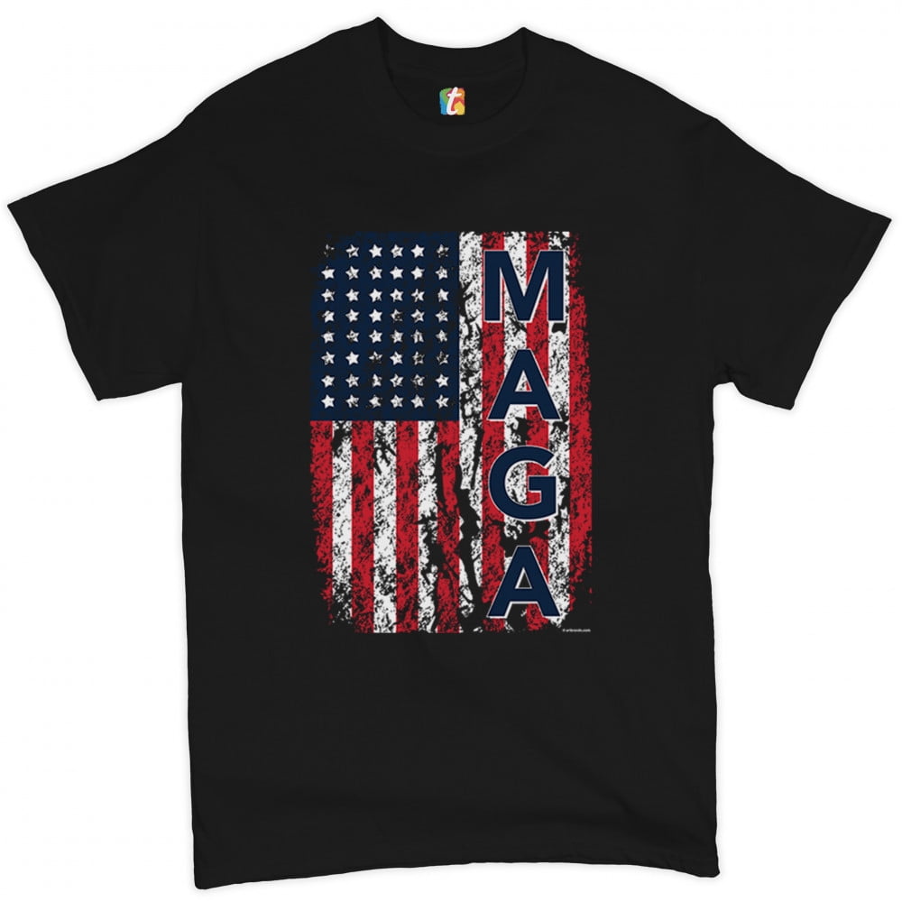 Tee Hunt MAGA Flag T-Shirt Donald Trump 2024 Flag Keep America Great ...