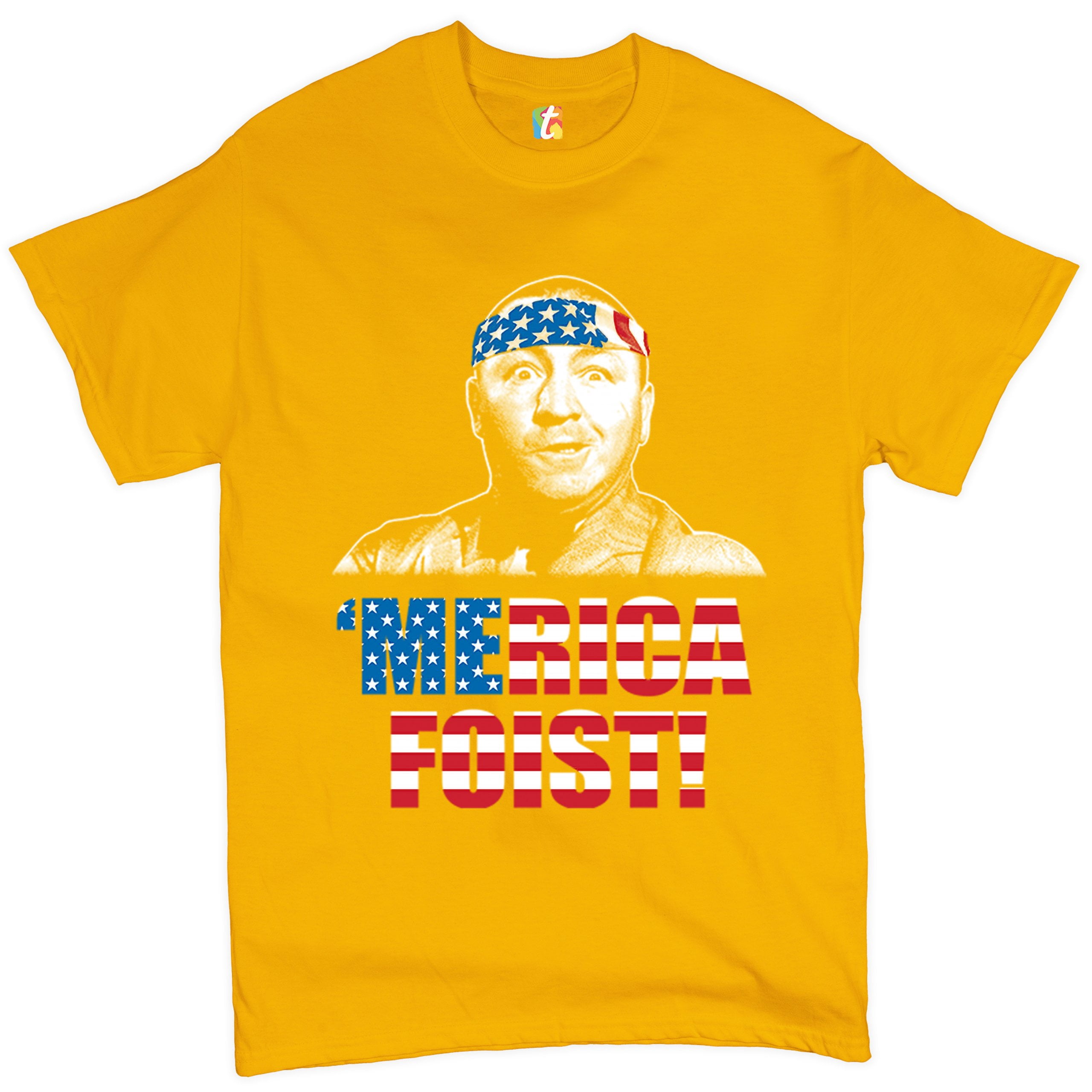 Tee Hunt Merica Foist T-shirt Patriotic Curly Howard The Three Stooges ...