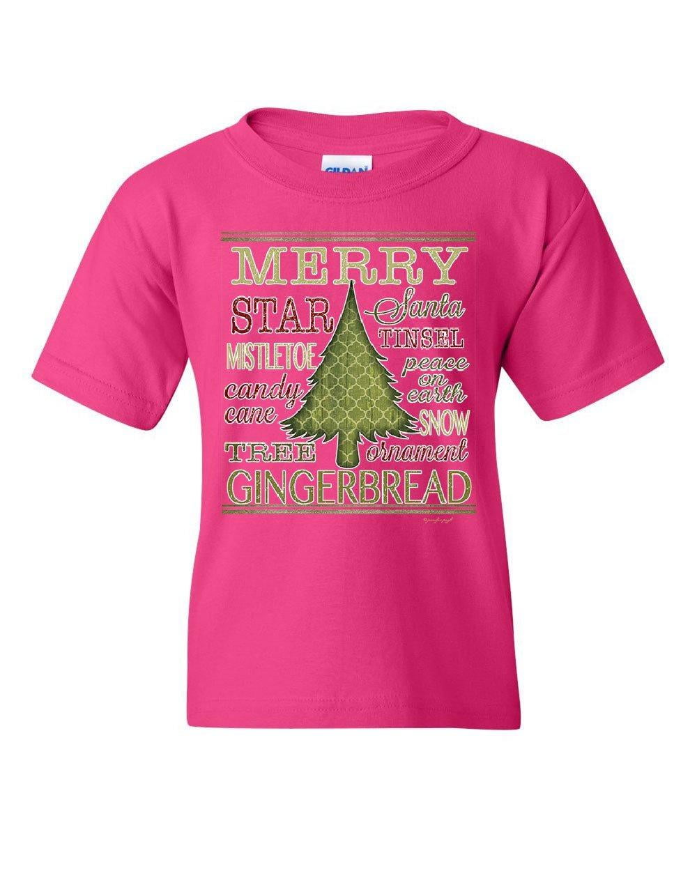 Tee Hunt Merry Christmas Xmas Tree Youth T-Shirt Holiday Spirit Joy ...