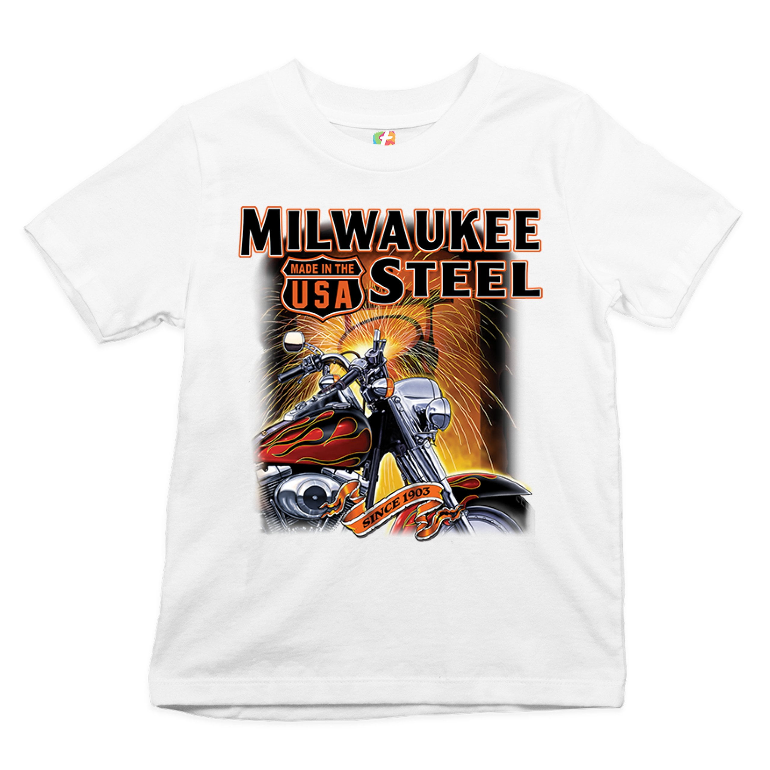Tee Hunt Milwaukee Steel Youth T-Shirt Route 66 Motorcycle Chopper ...